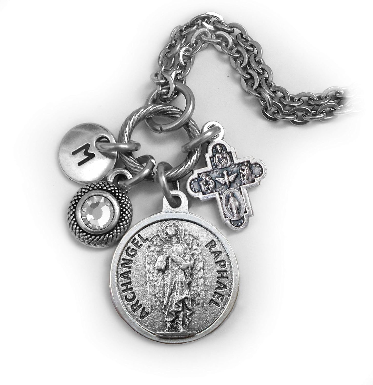 Amazon.com: Archangel Raphael Necklace, Keychain, Purse Clip ...