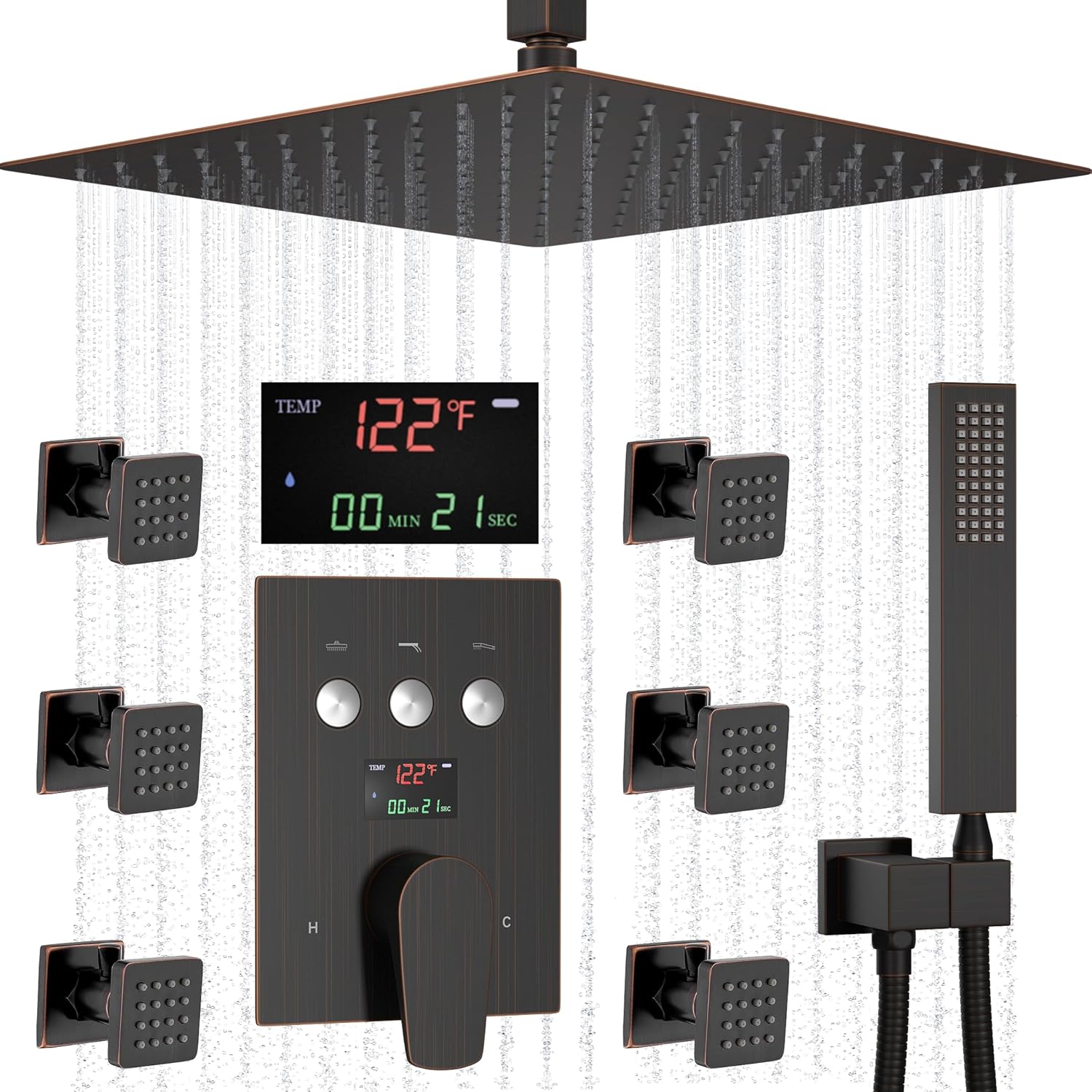 AYIVG Oil Rubbed Bronze Full Body Shower System Ceiling Mount ...