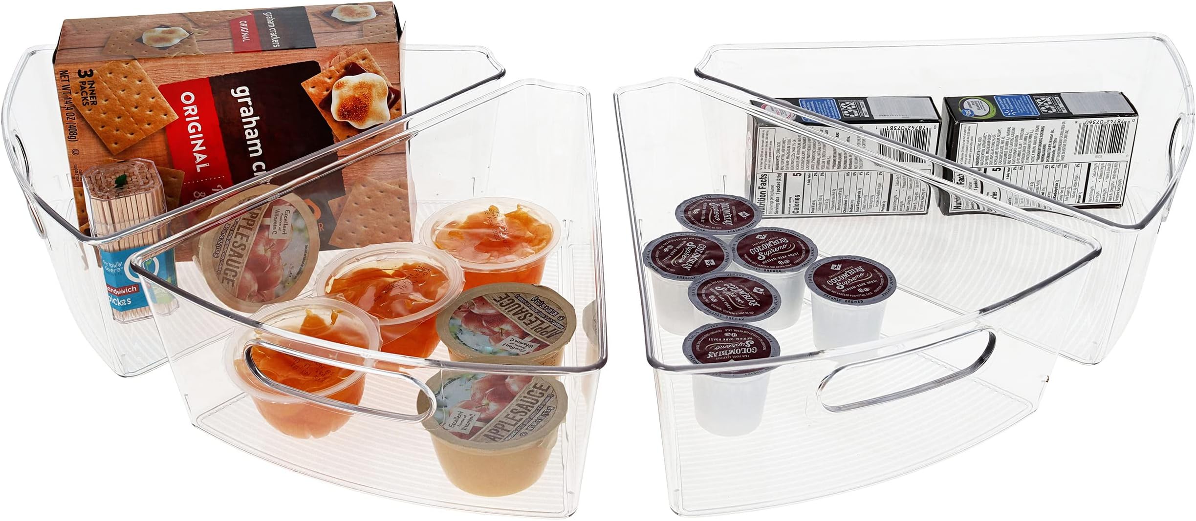 Amazon.com: mDesign Kitchen Cabinet Plastic Lazy Susan Storage ...