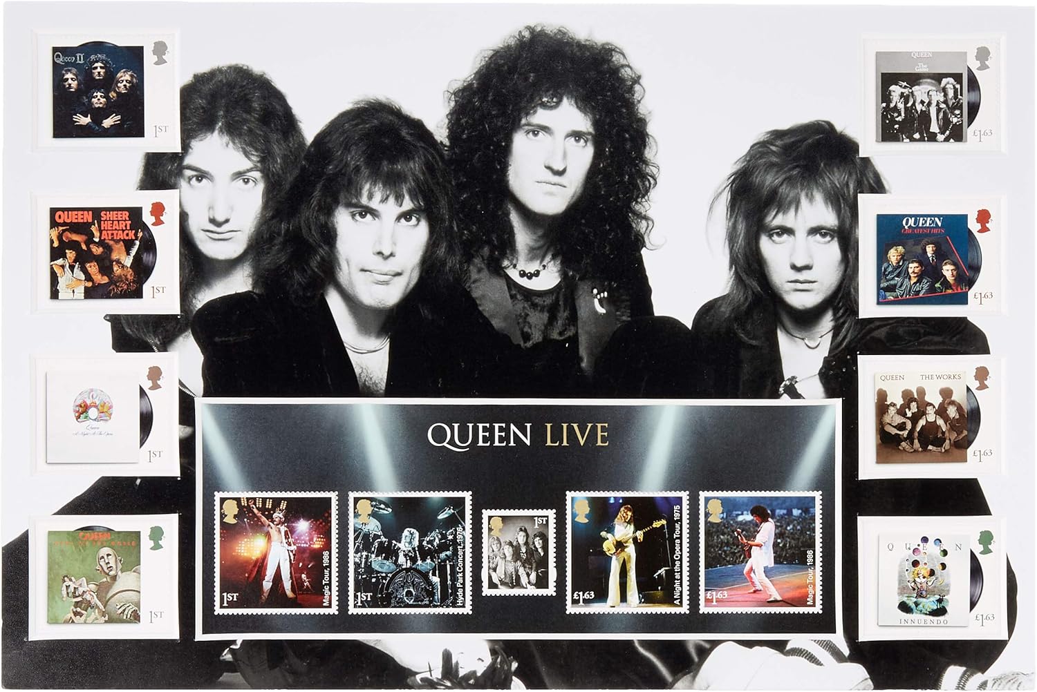 Queen Framed Stamp Set and Souvenir Sheet from Royal Mail : Amazon.co ...