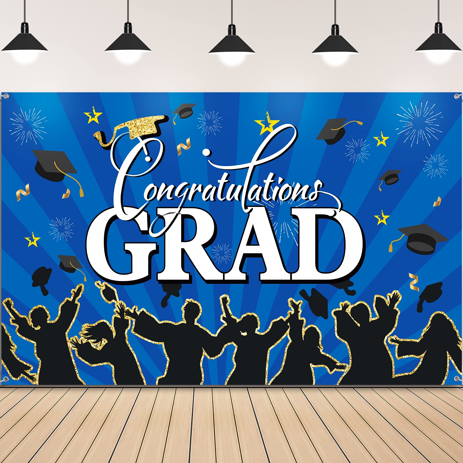 Buy Graduation Party Banner Fabric Blue Graduation Photography ...