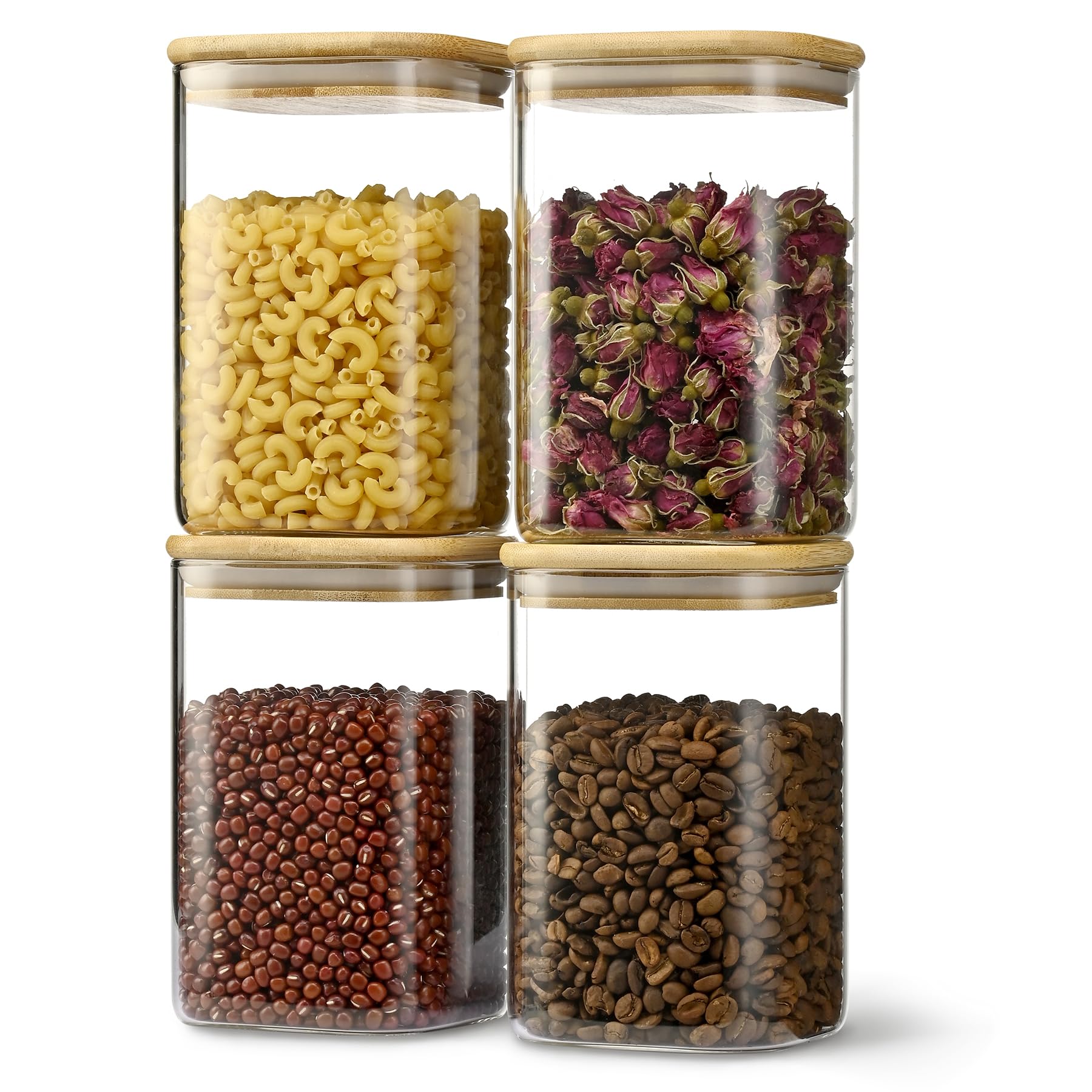 Amazon.com: D2scrma 41oz Airtight Glass Square Storage Canister with ...