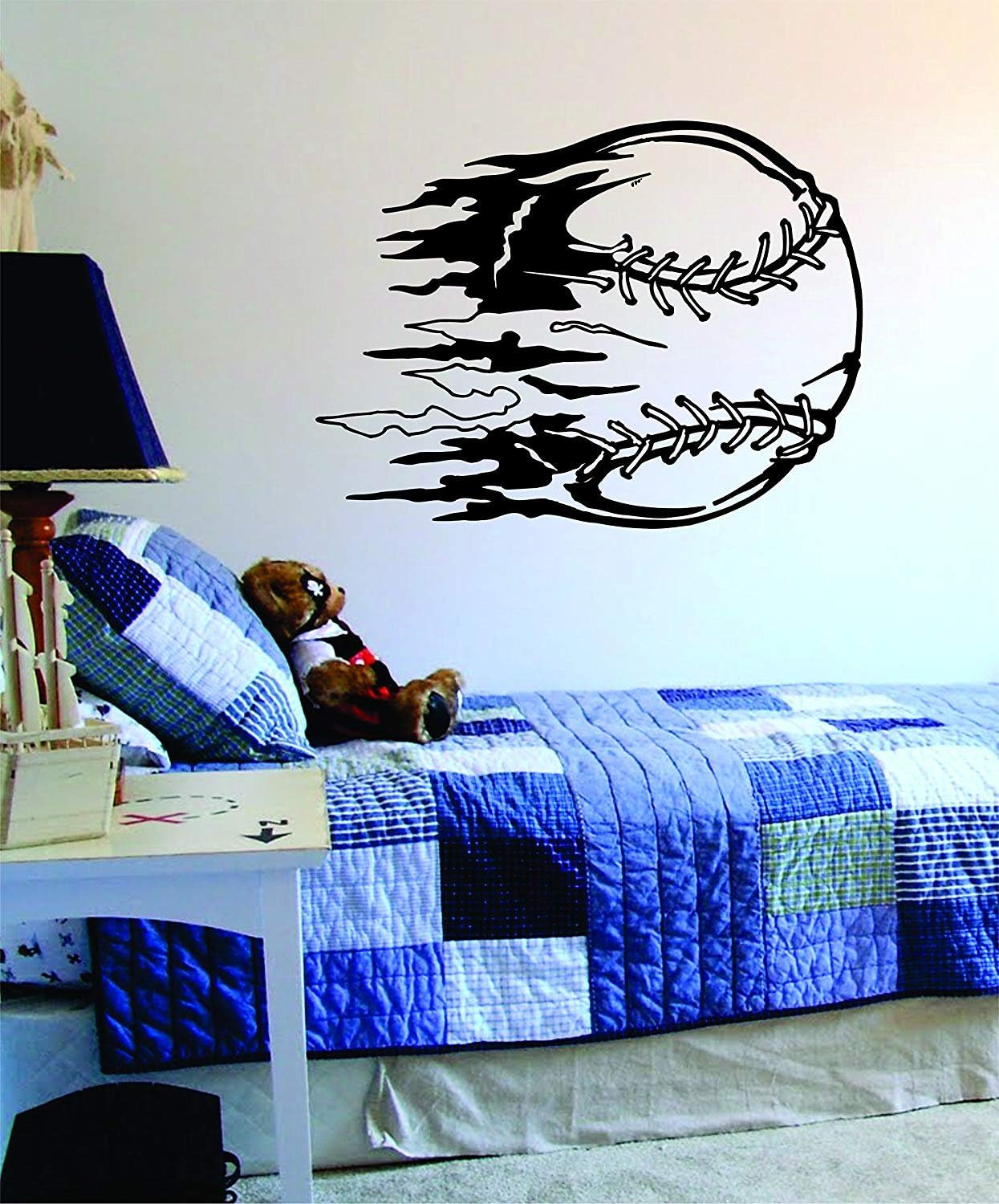 Amazon.com: Baseball Wall Decals Peel and Stick for Boys Bedroom, Vinyl ...