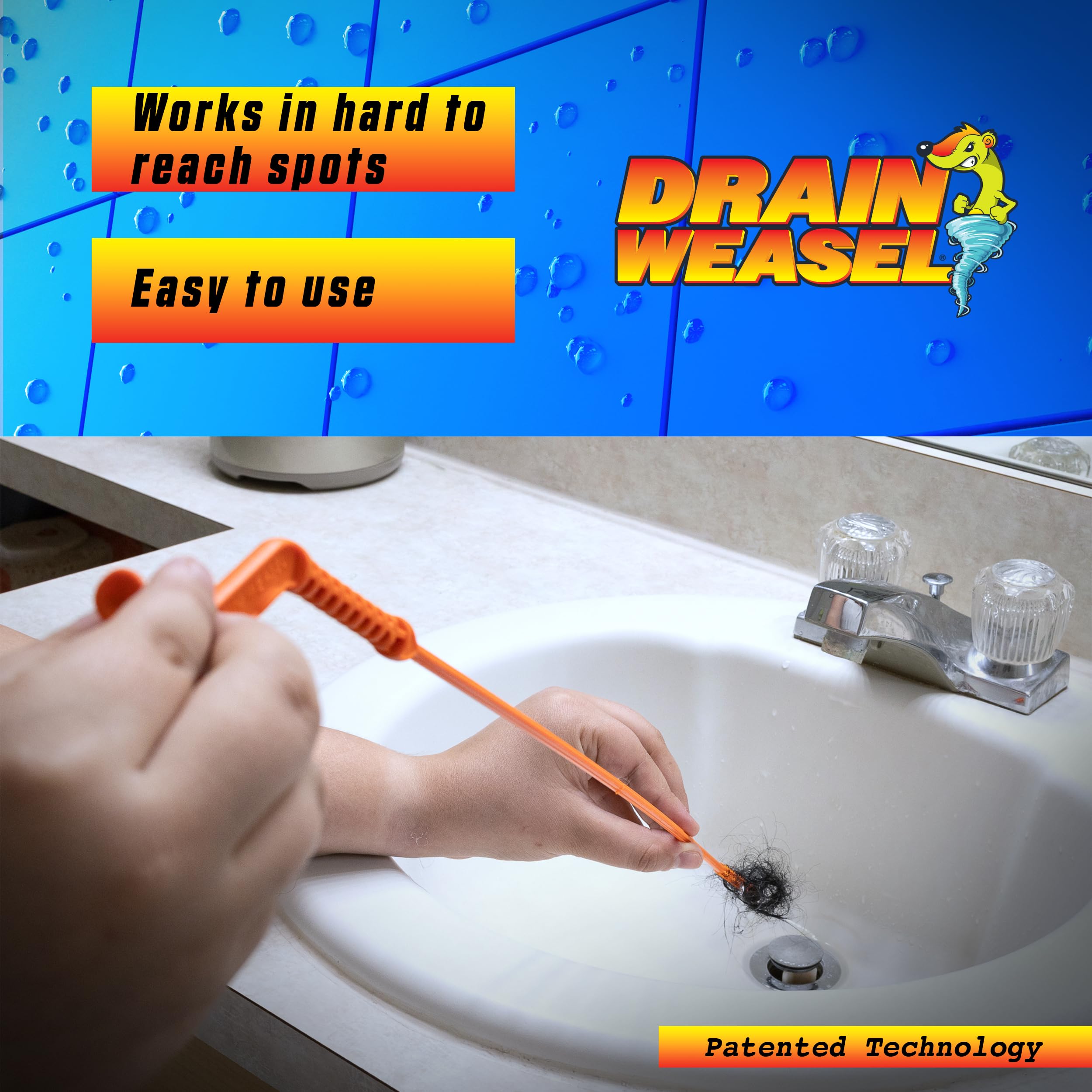 Snapklik.com : FlexiSnake Drain Weasel Spike Sink Snake Hair Clog ...