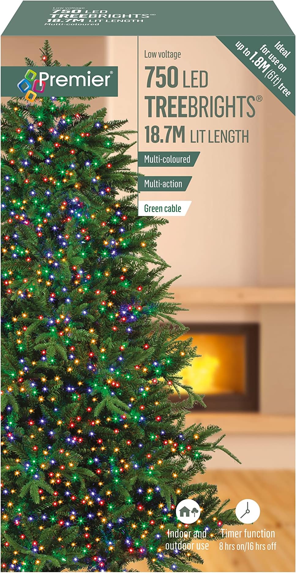 Premier Decorations - 750 Multi Action TreeBrights LED Lights with ...