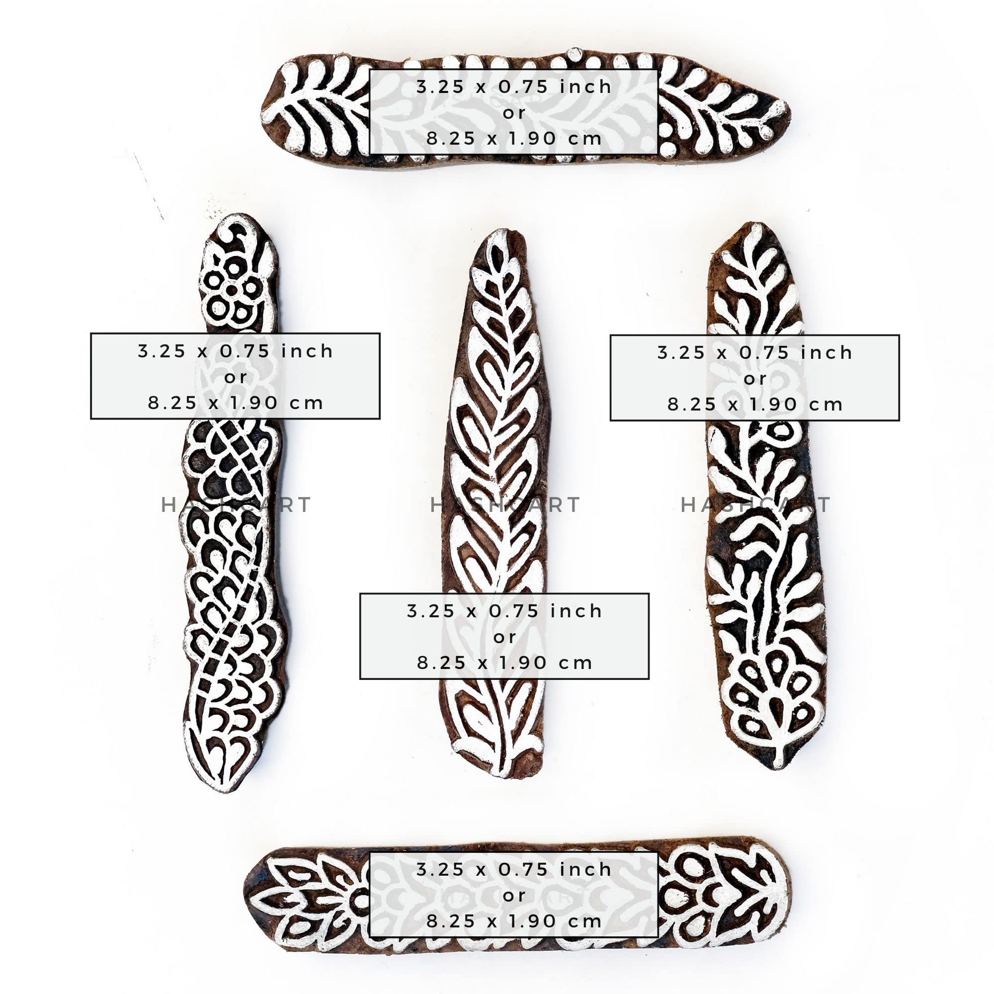 Snapklik.com : Mehndi Print Blocks Stamps - Border Pattern Wooden ...