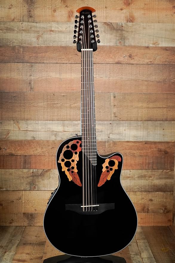 Ovation Celebrity Elite 12-String CE4412-5 Mid Depth - Black : Amazon ...