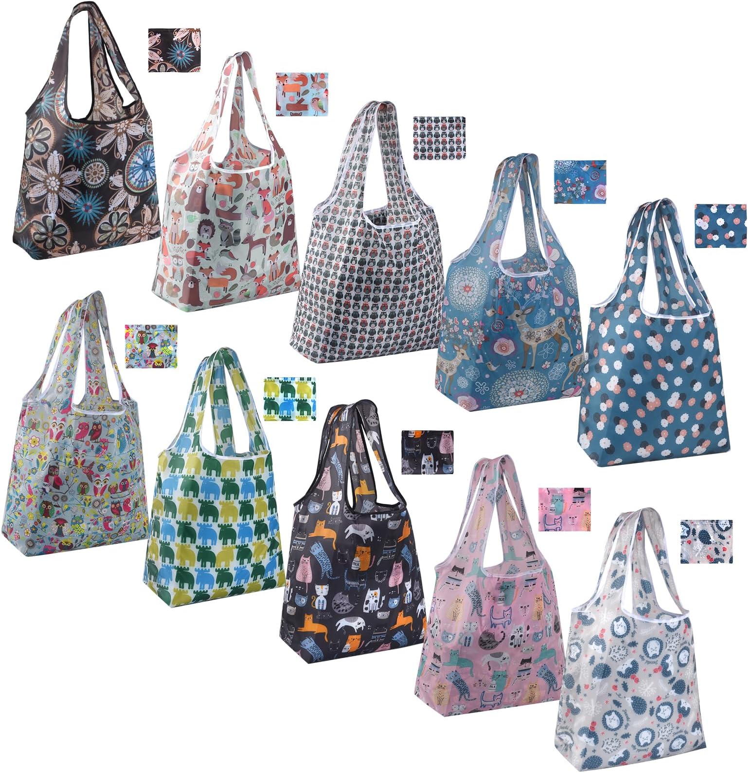 Amazon.com: SWXIAN Reusable Grocery Bags 10 Pack, 50LBS Large Capacity ...