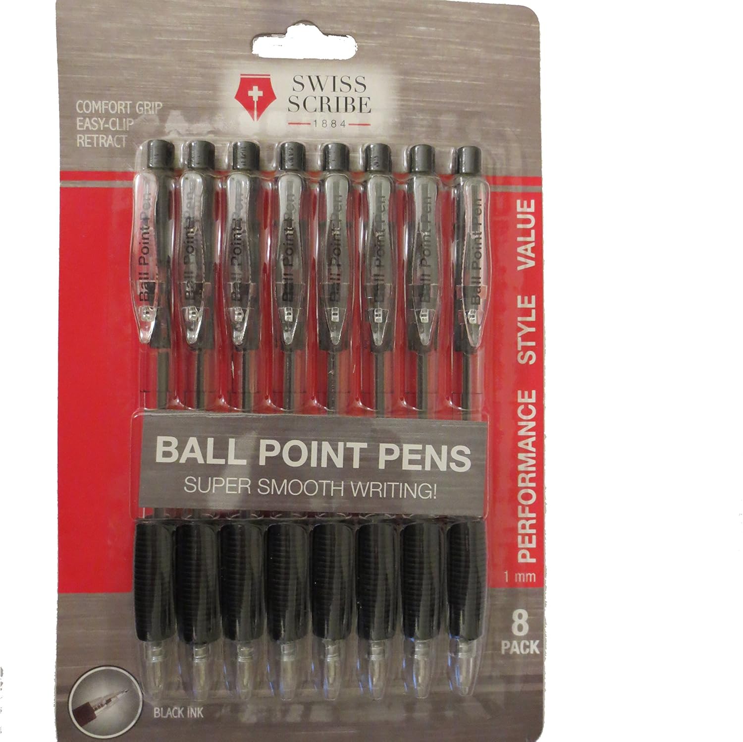 Amazon.com : Swiss Scribe Ball Point Pen's 8-Pack : Office Products