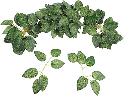 Amazon.com: yuntop 50pcs Artificial Green Leaves, Rose Leaves Artificial, Bulk Fake Leaves ...