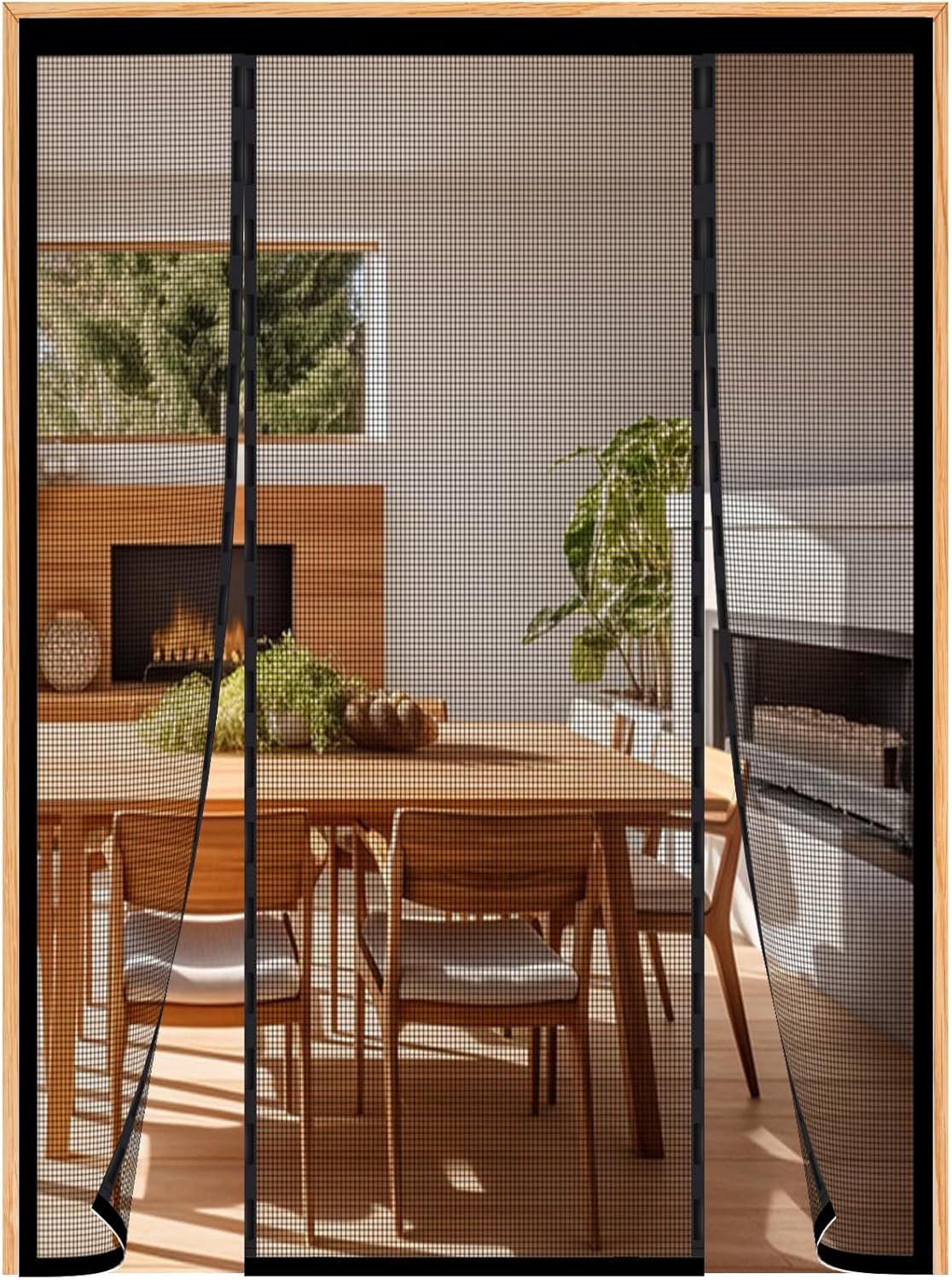 Double Door Magnetic Fly Screens for Doors - 120(30/60/30) x180cm ...