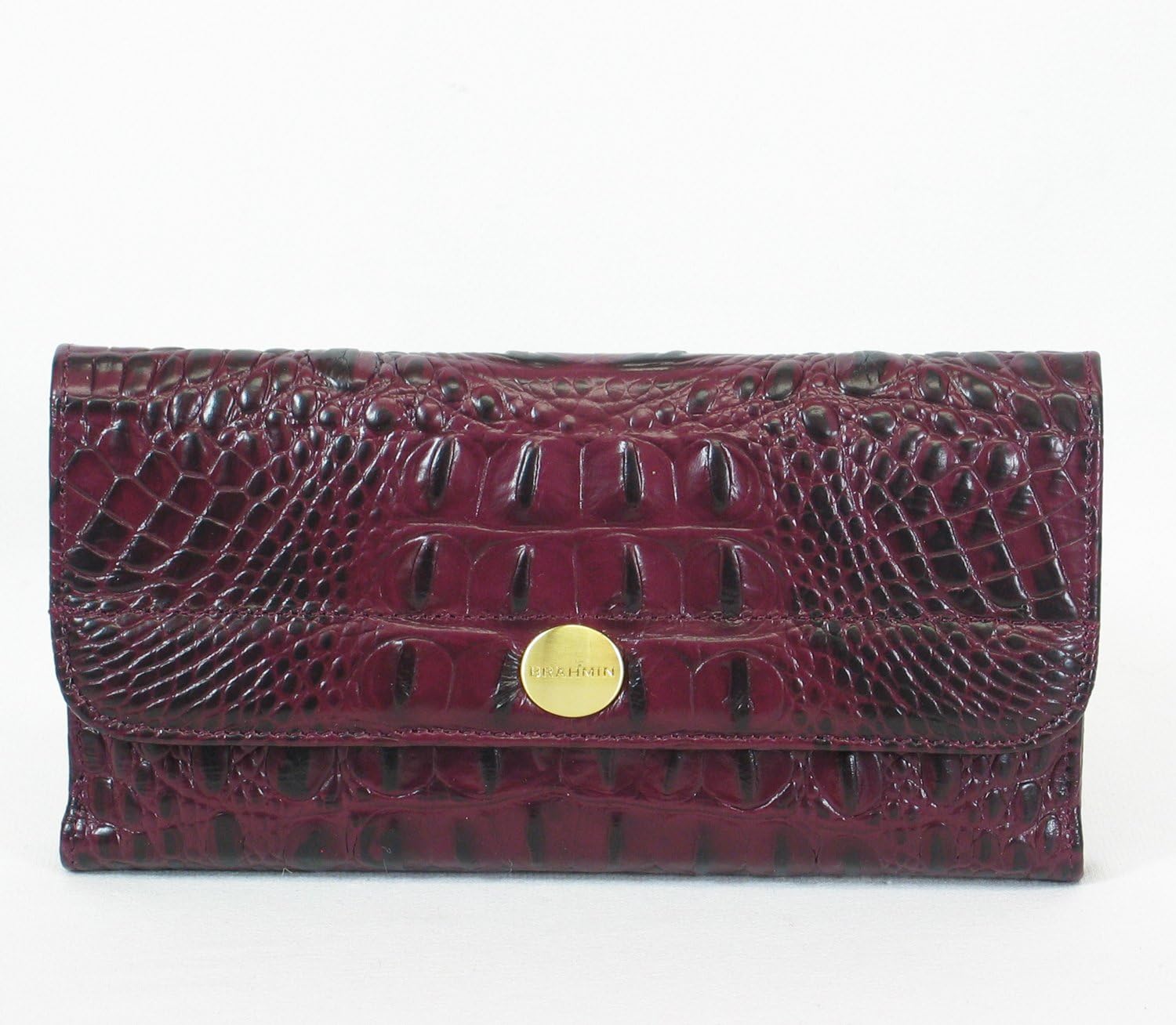 Amazon.com: NEW AUTHENTIC BRAHMIN EXOTIC LEATHER CHECKBOOK WALLET (Port ...