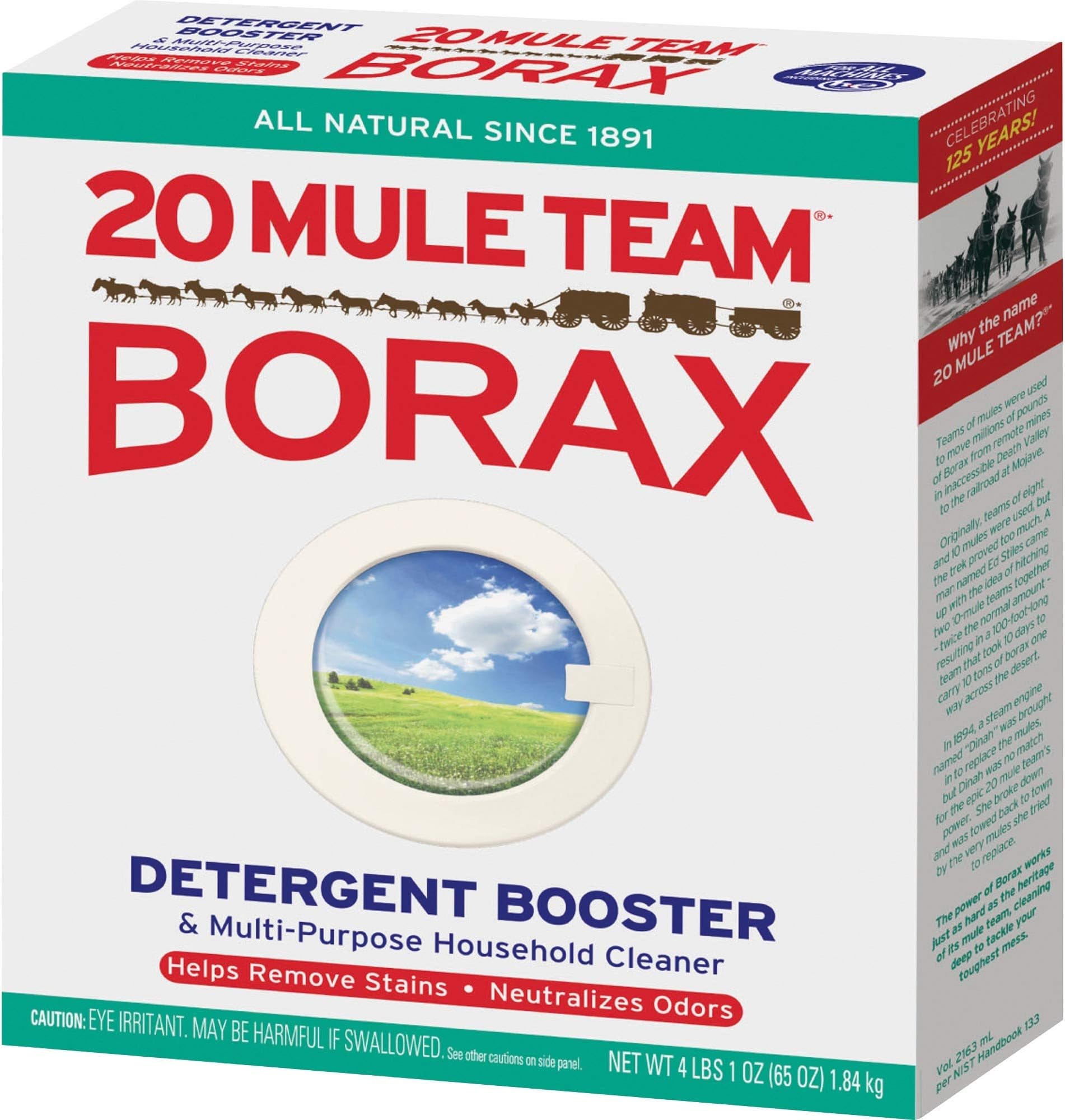 Amazon.com: Borax 20 Mule Team Detergent Booster, 65 Oz. : Health ...