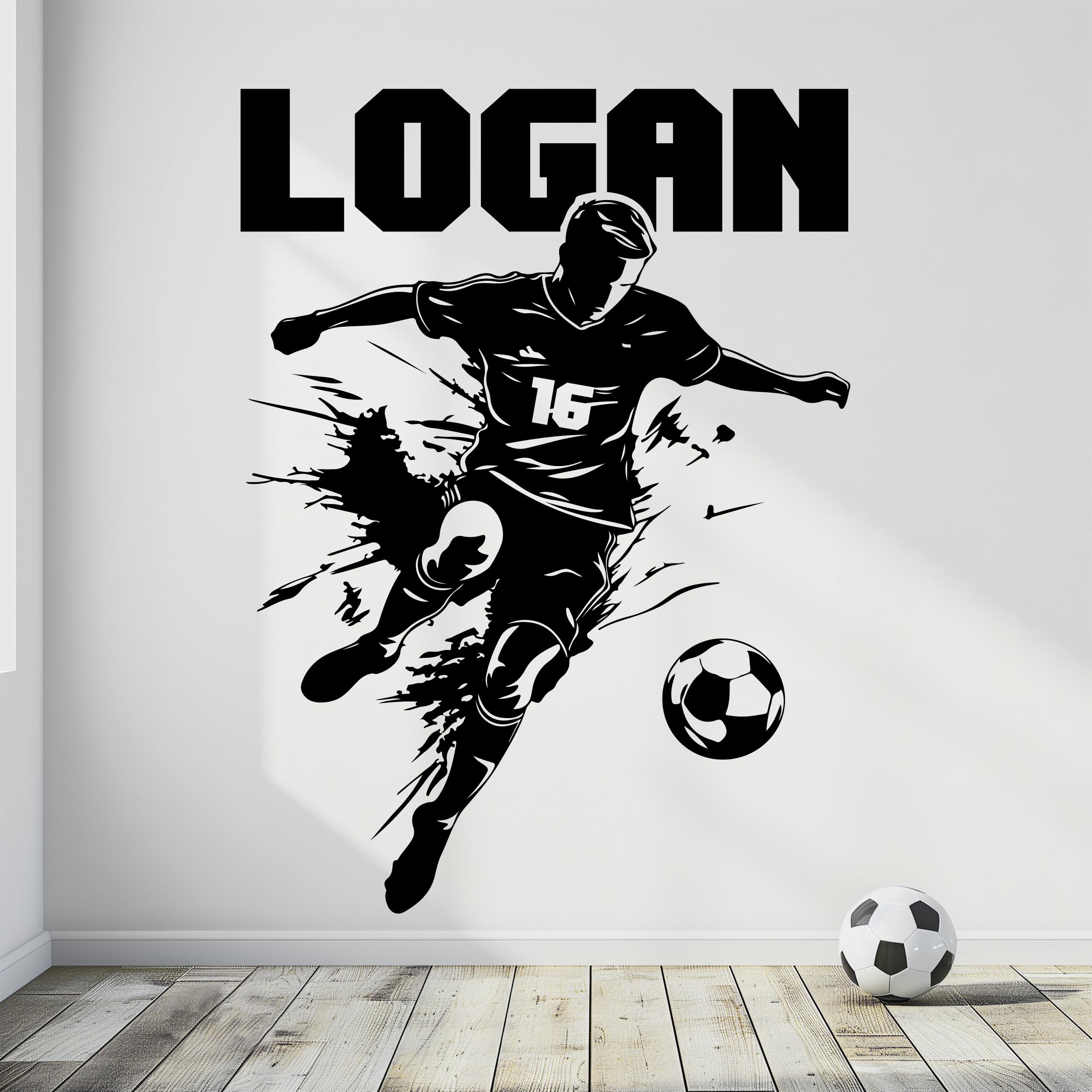 Amazon.com: Custom Name Soccer Wall Decal - Wall Soccer Decal - Large ...