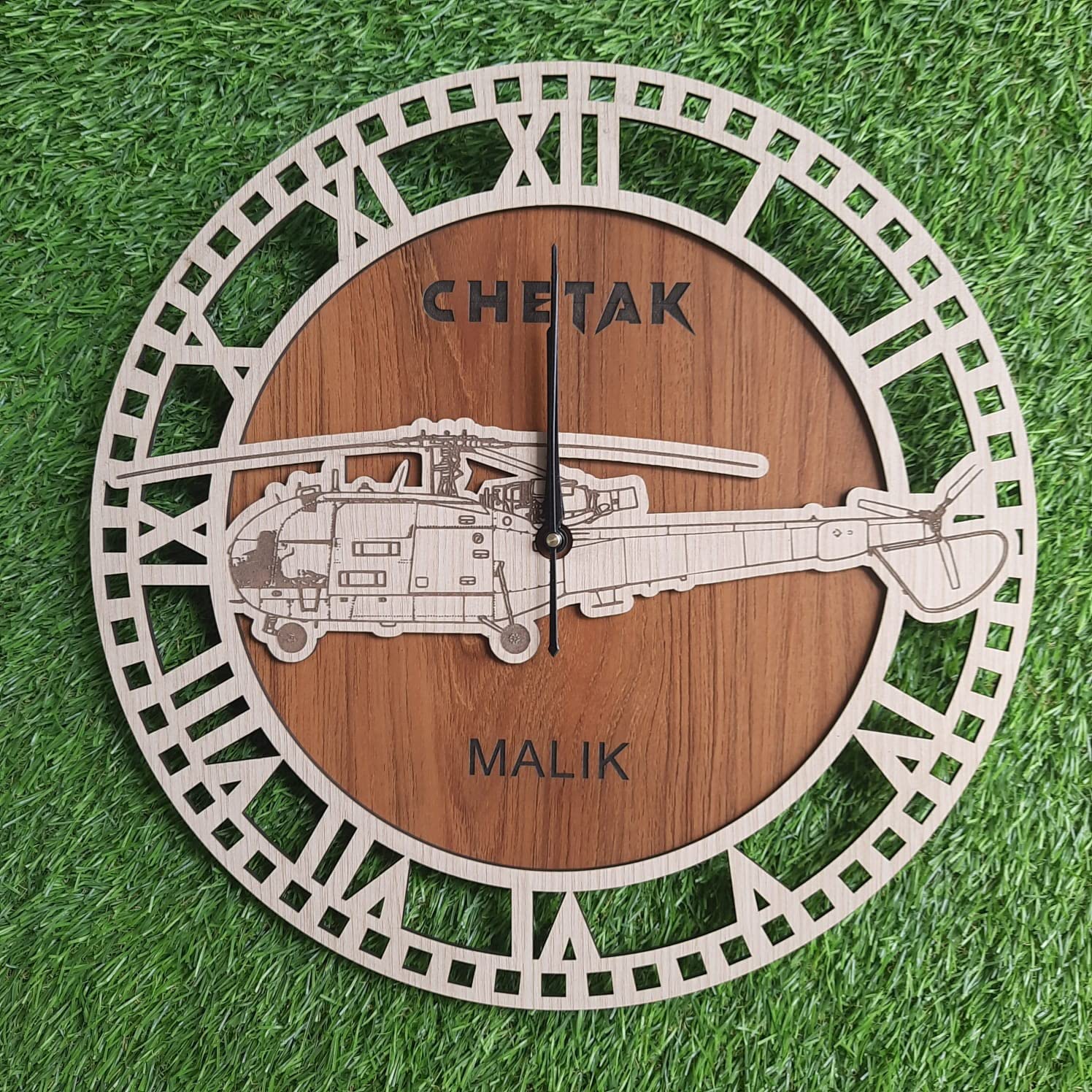Buy Chetak Helicopter Alouette Wooden Wall Clock, Indian Air Force ...
