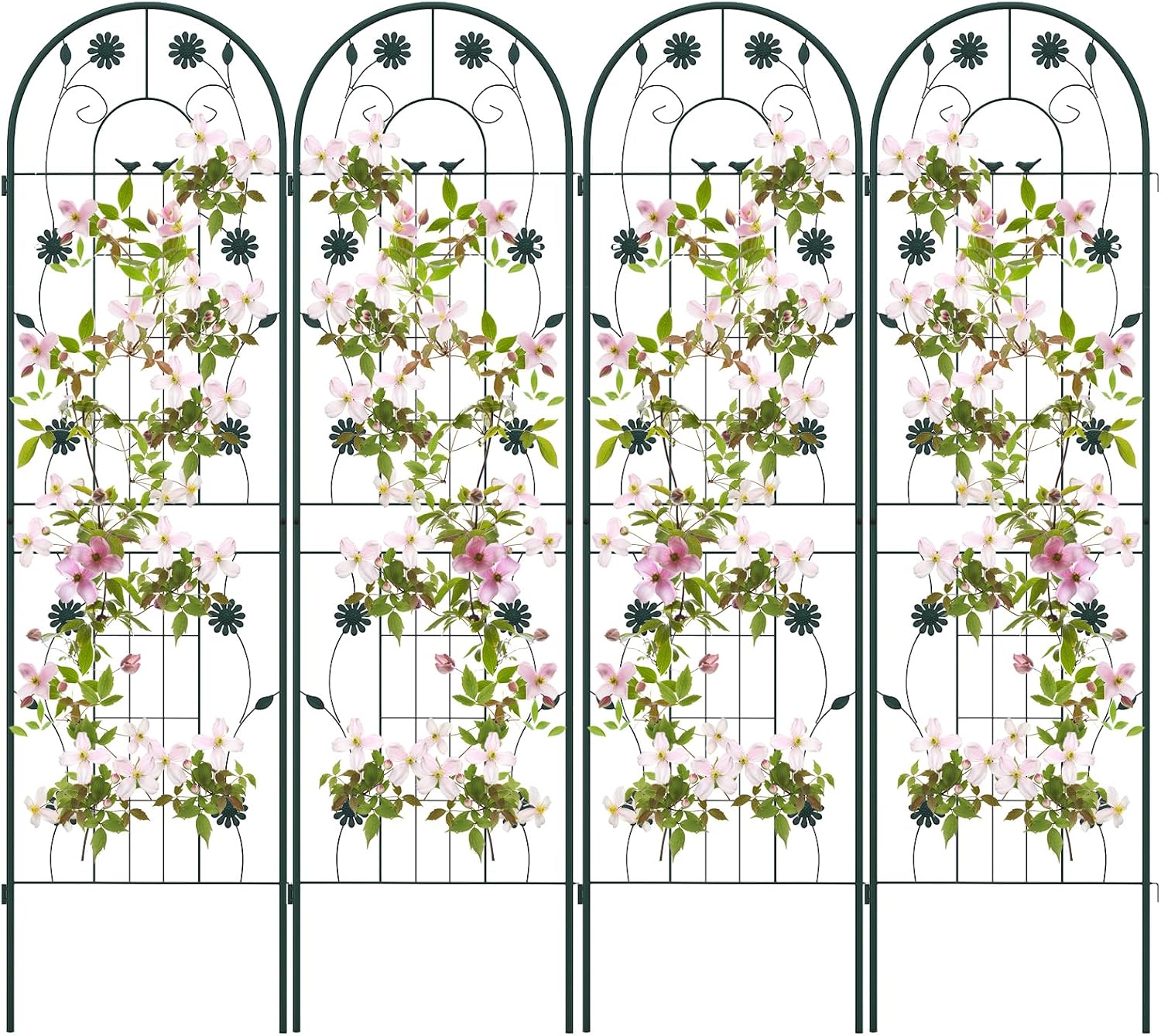 COSTWAY 2/4 Pack Garden Trellis, 180/220 x 50cm Galvanized Steel ...