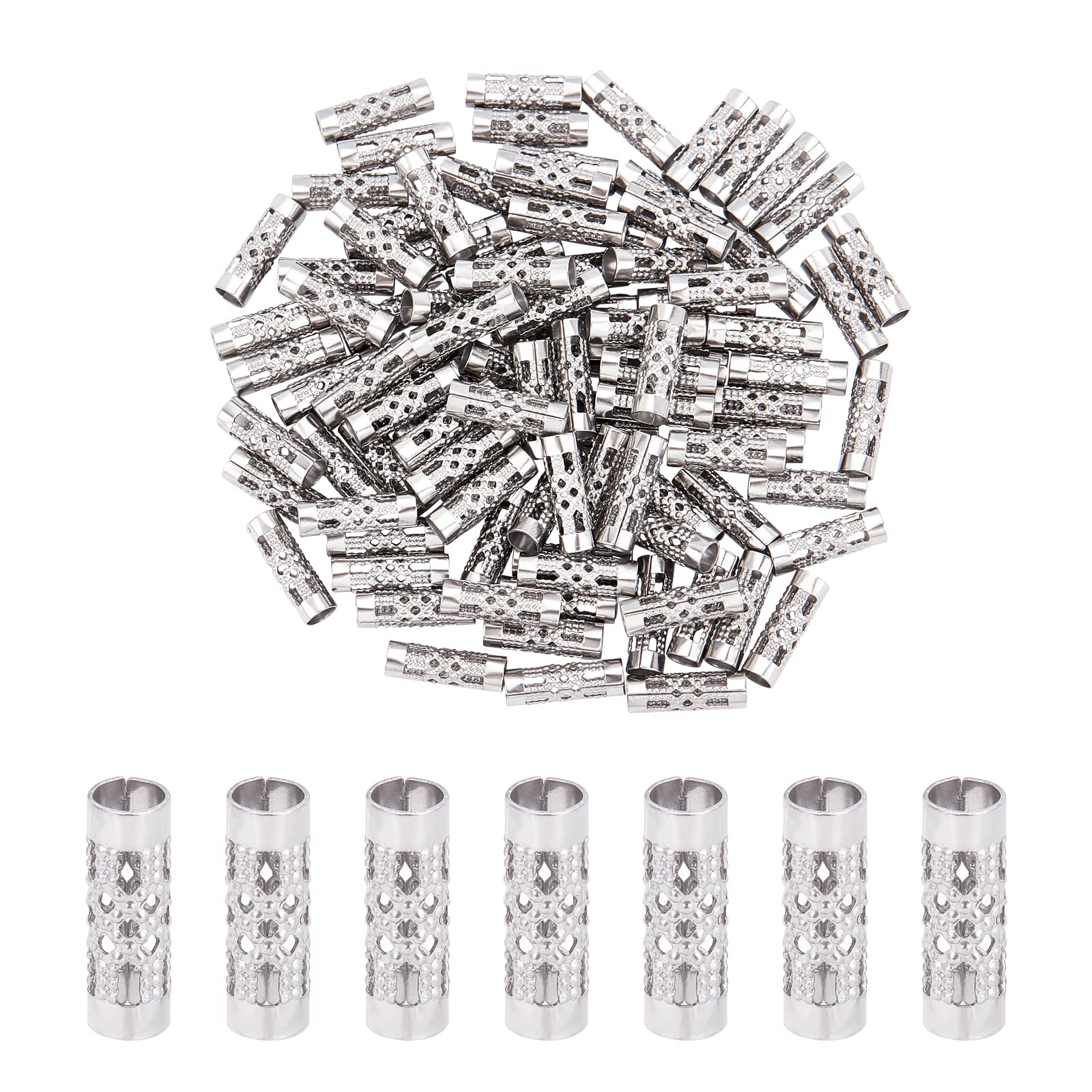 Amazon.com: UNICRAFTALE About 100pcs Stainless Steel Tube Beads 4mm in ...