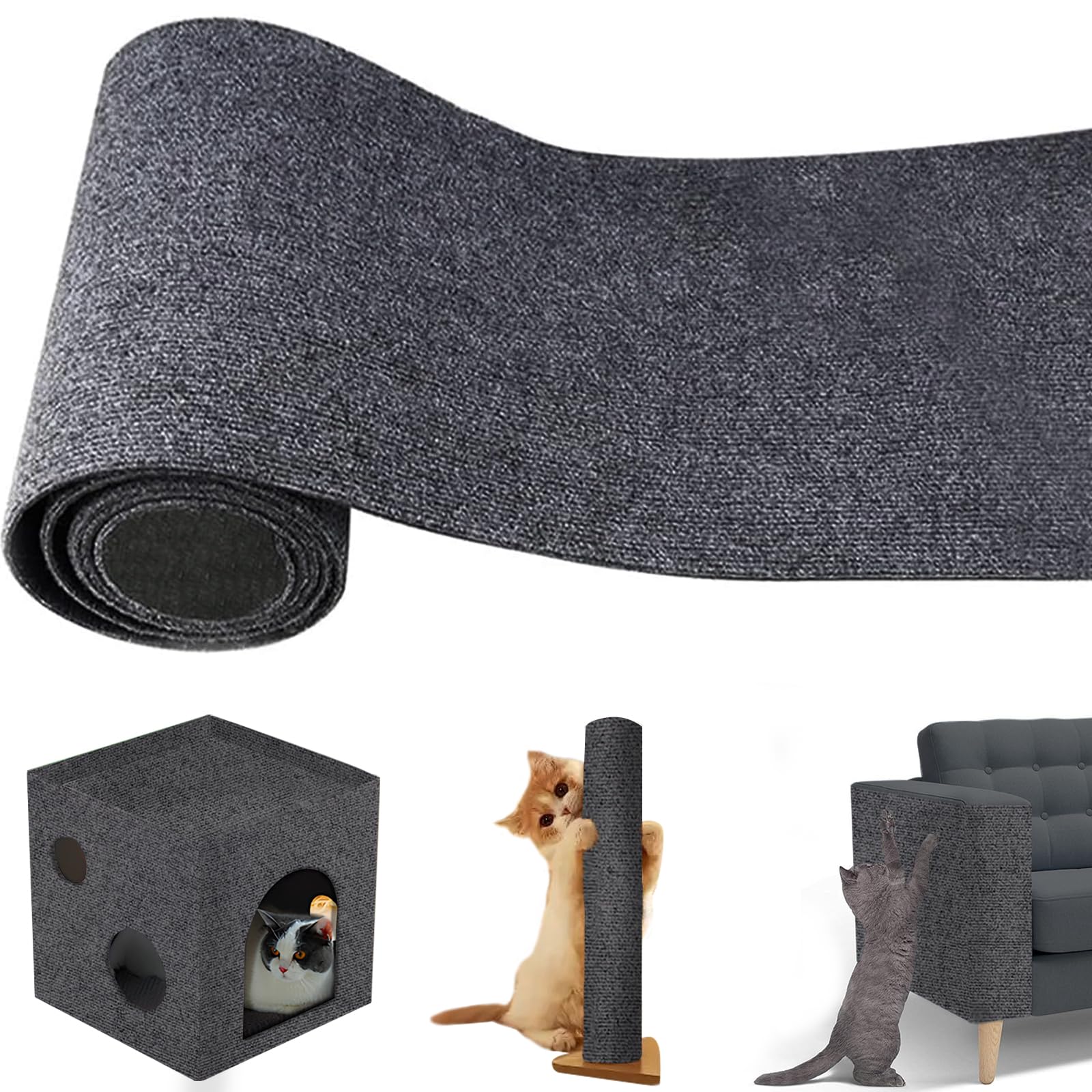 Tapis Griffoir pour Chat Auto-adhésif Gris, Hillylolly Protection ...
