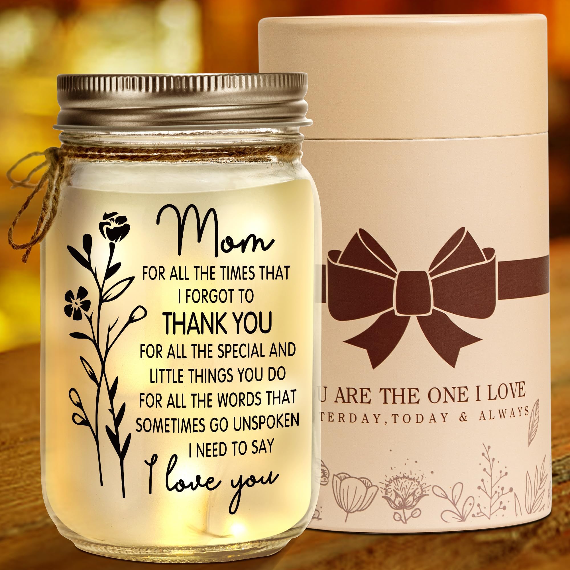 Amazon.com: Kenon Mason Jar Night Light for Mom, Mothers Day Gifts for ...