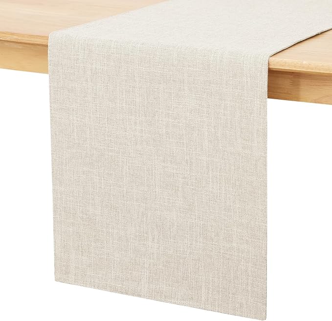 Amazon.com: homing Cream Cloth Table Runner – Cotton Linen Blend ...