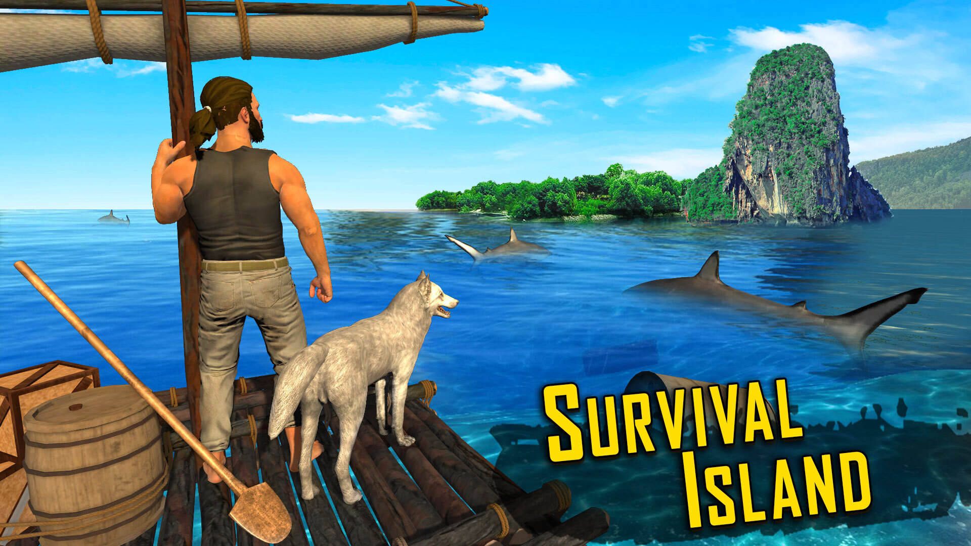 Island Escape Raft Survival Simulator Sea Shark Attack Adventure Games ...