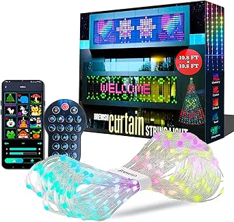 Amazon.com: Brewish 400 LED Smart Curtain Fairy Lights | 10.8 x 10.8 ...