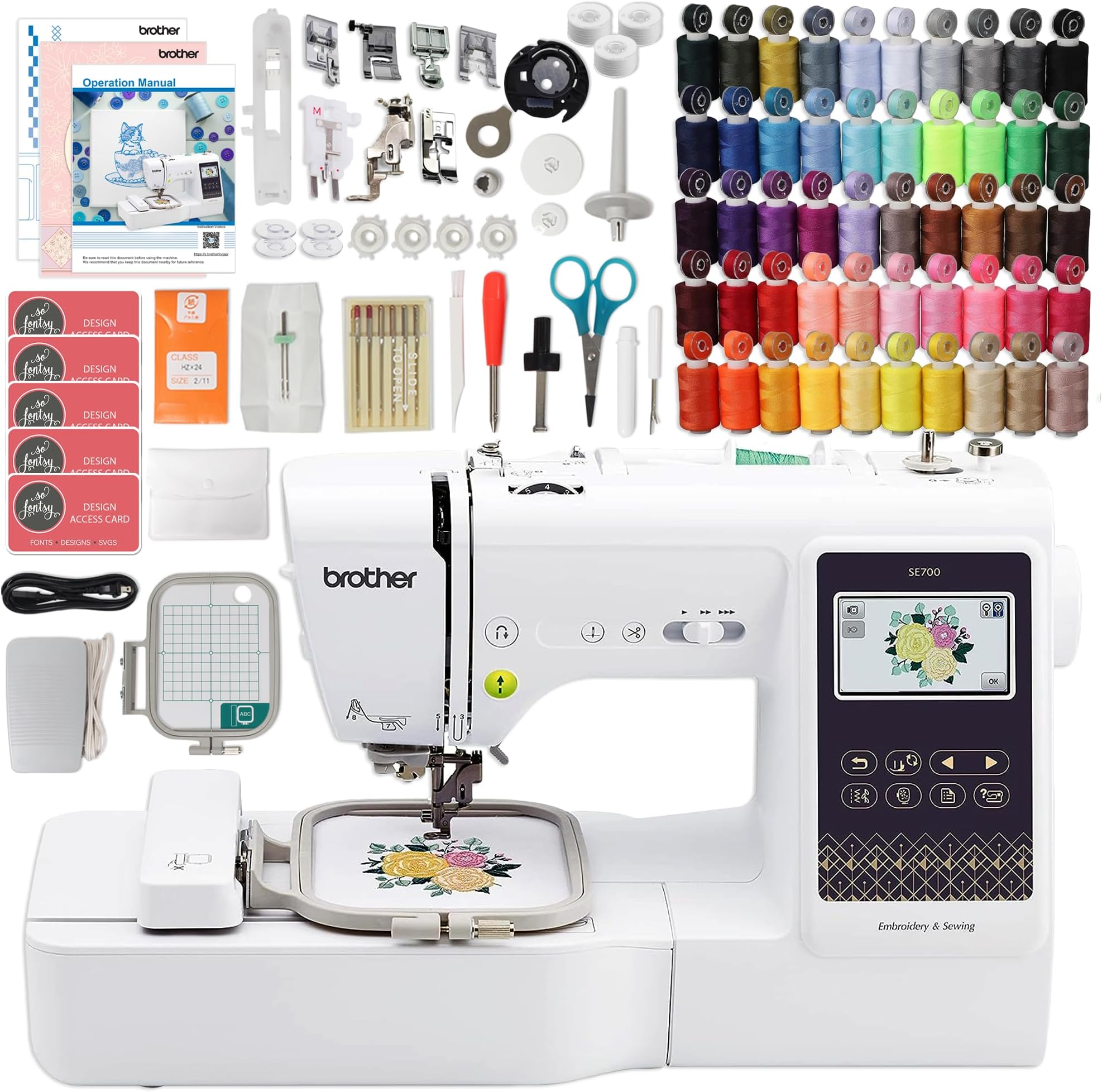 Amazon.com: Brother SE700 Embroidery & Sewing Machine with Starter Bundle
