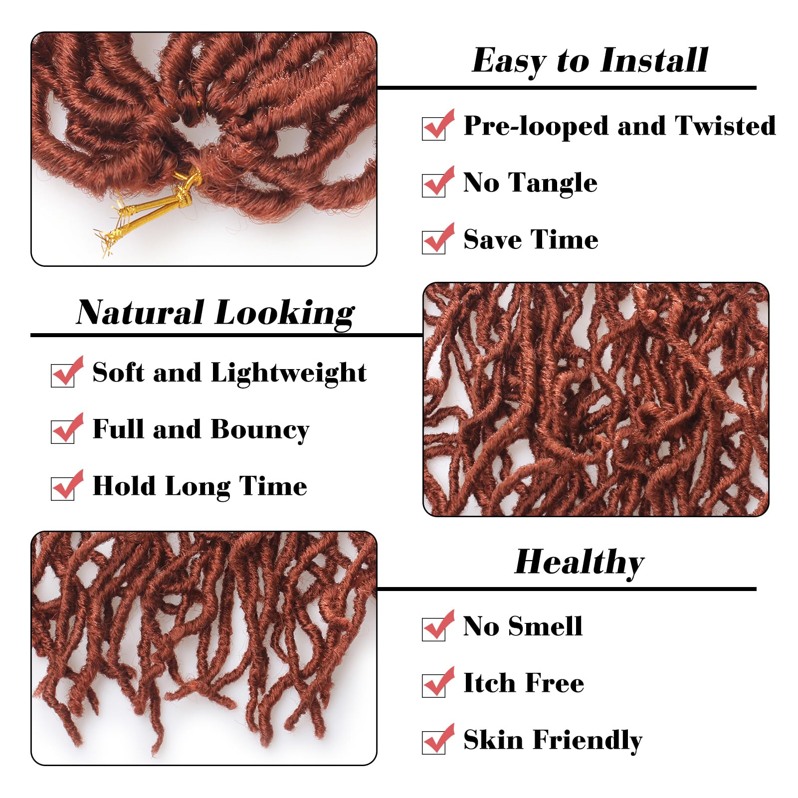 Snapklik.com : Leeven Ginger Soft Locs 36 Inch Copper Red New Faux Locs ...
