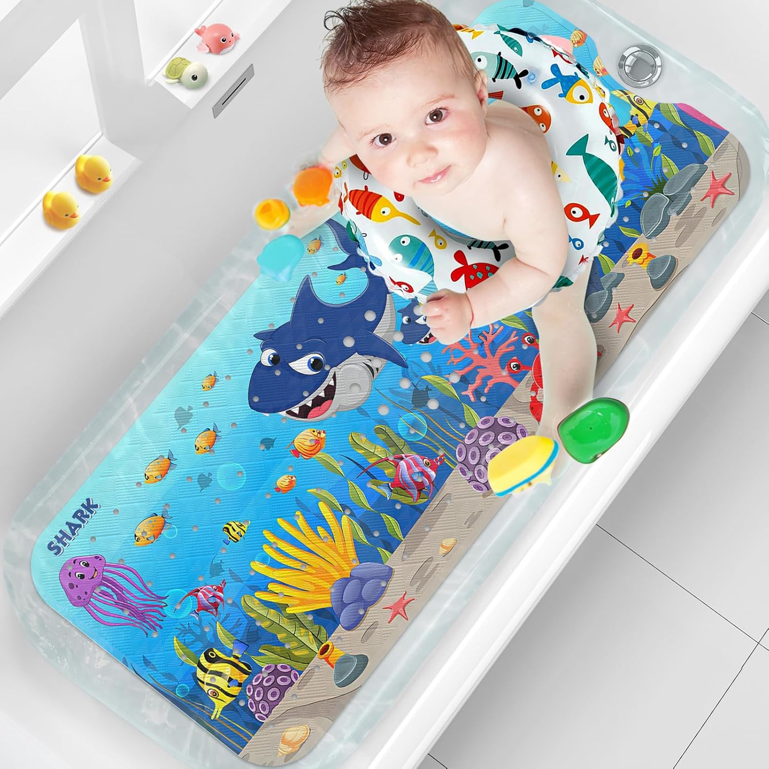 Amazon.com: XIYUNTE Baby Bath Mat for Tub Non Slip, 40''x16'' Extra ...