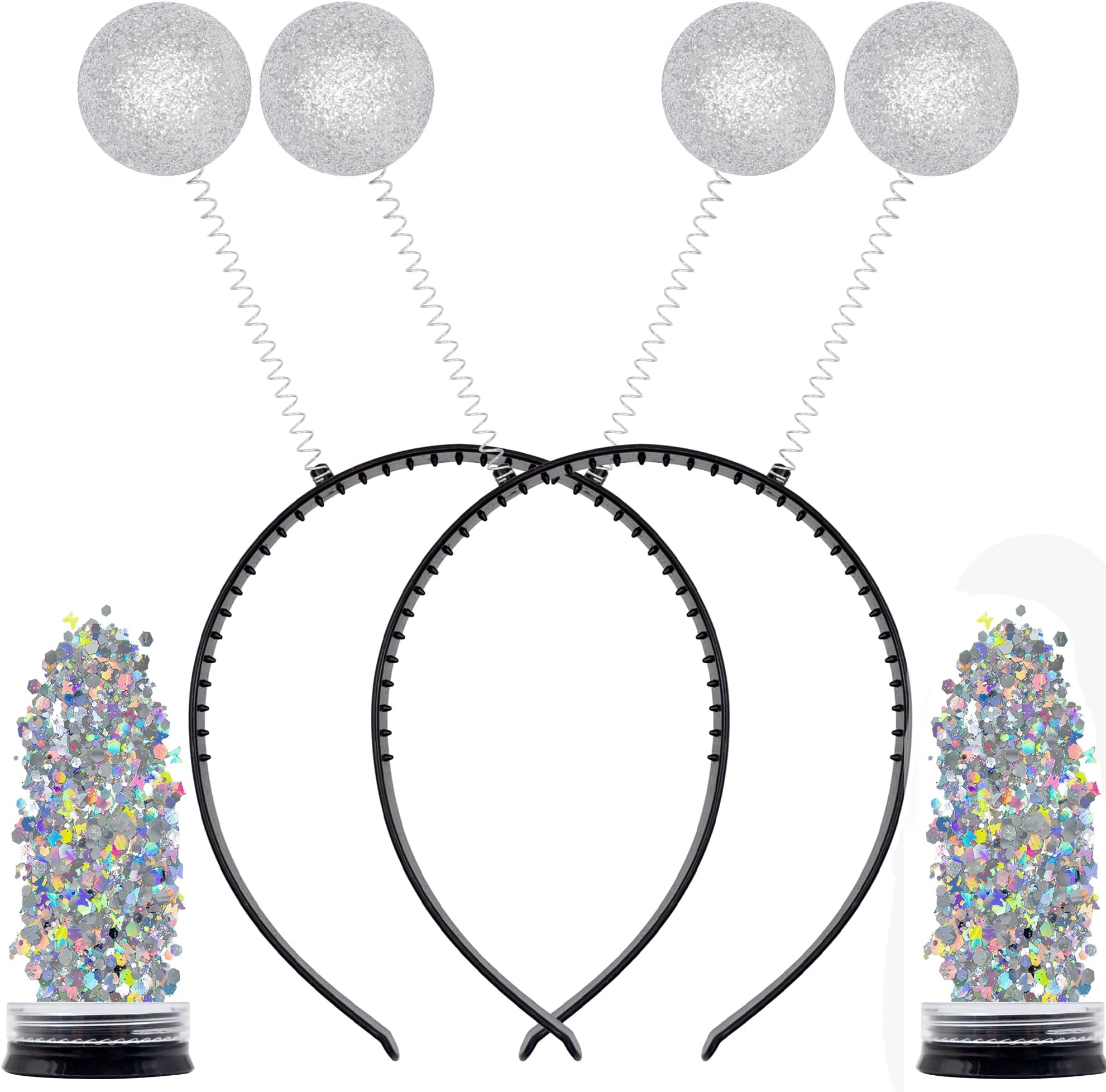 Amazon.com: Funcredible Silver Alien Headbands and Glitter - Martian ...