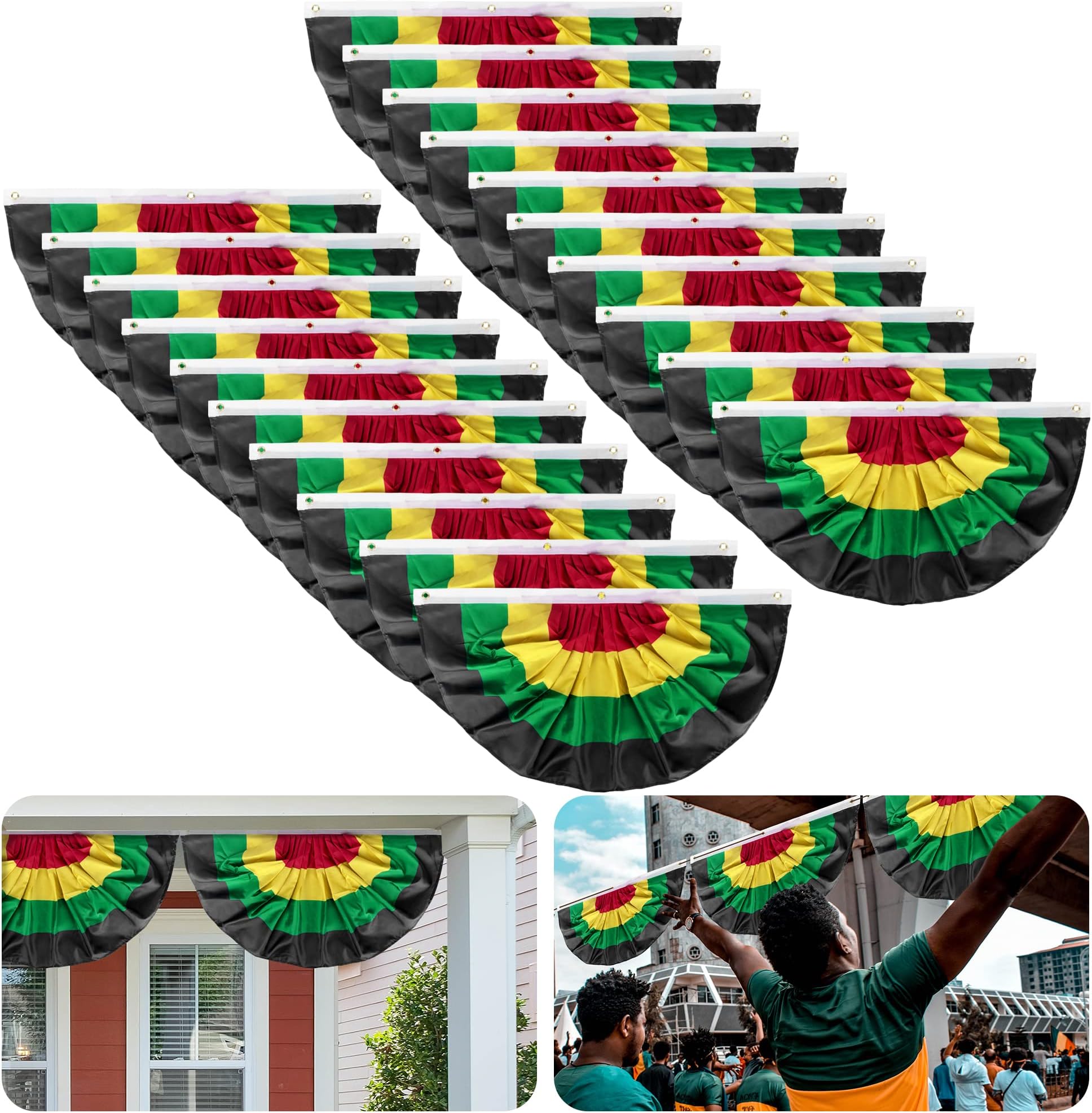 Amazon.com : AIBIIN 2PCS Juneteenth Fan Flag 1.5x3 Feet African ...