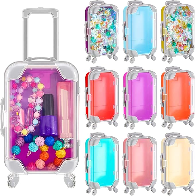Amazon.com: Tessco 12 Pack Mini Suitcase Party Favor Box Plastic ...