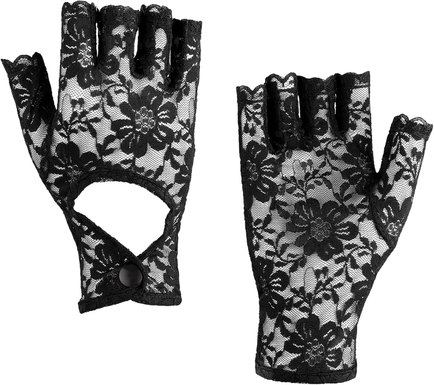 Amazon.com: Sacina Gothic Black Fingerless Lace Gloves, Black Lace ...
