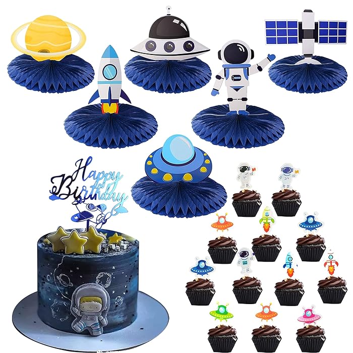 Buy Outer Space Birthday Supplies with Outer Space Honeycomb Paper Fan ...