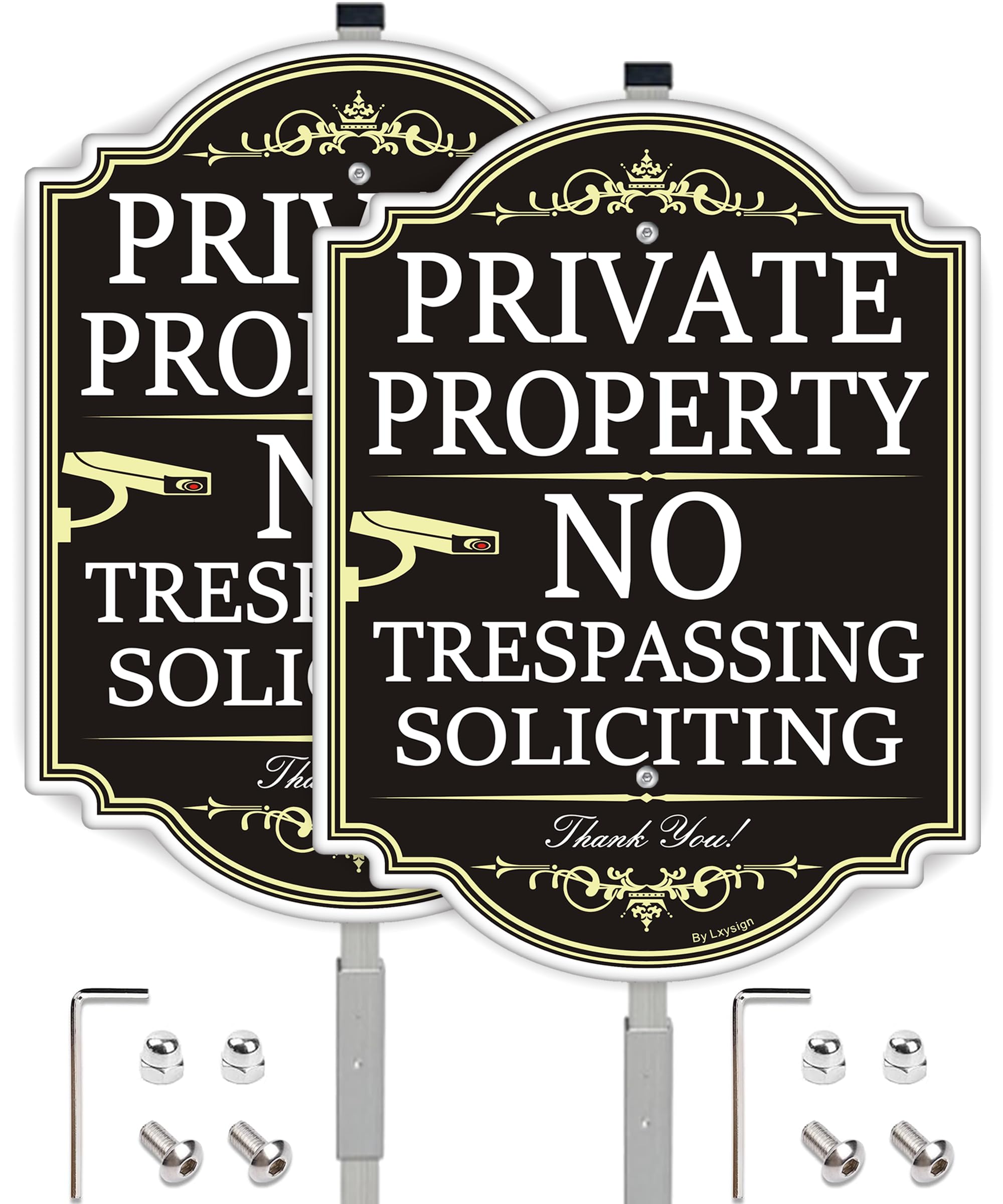 Amazon.com : (2 Pack) Large No Trespassing Signs Private Property with ...