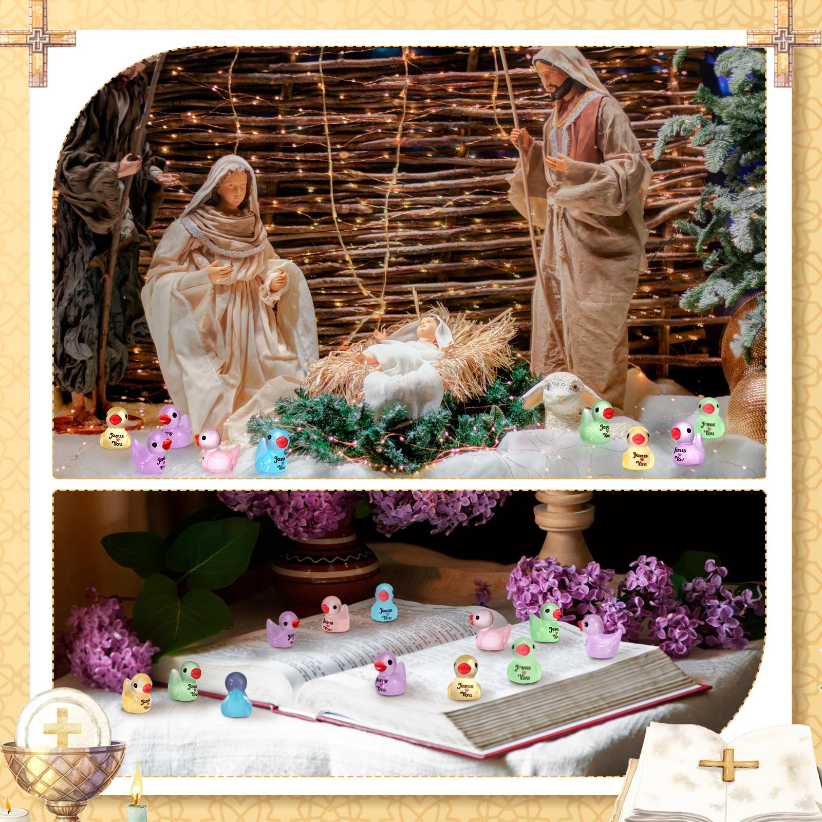 Snapklik.com : 100 Pcs Mini Luminous Jesus Resin Ducks Little Figures ...
