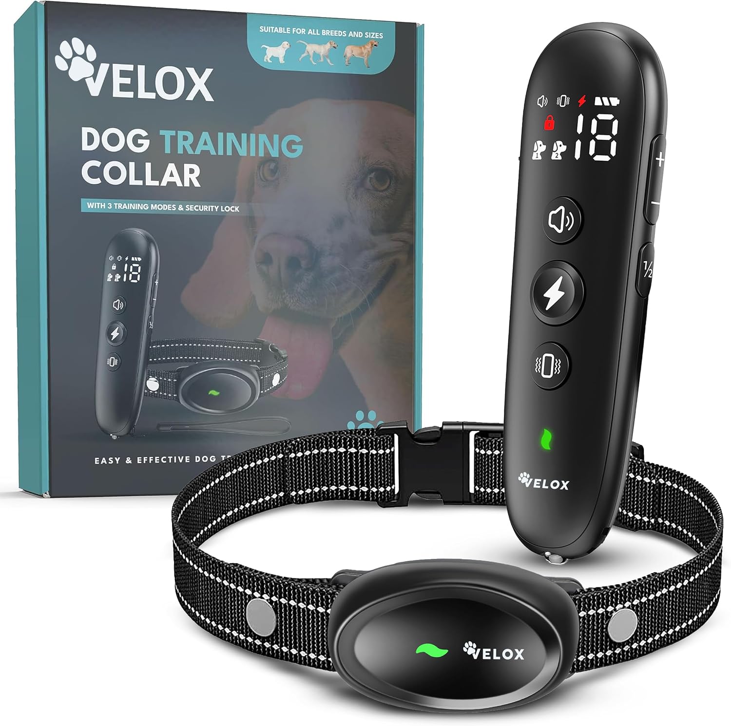 Velox Dog Collar | Anti-Bark Dog Training Collar | Dog Collar | LED ...