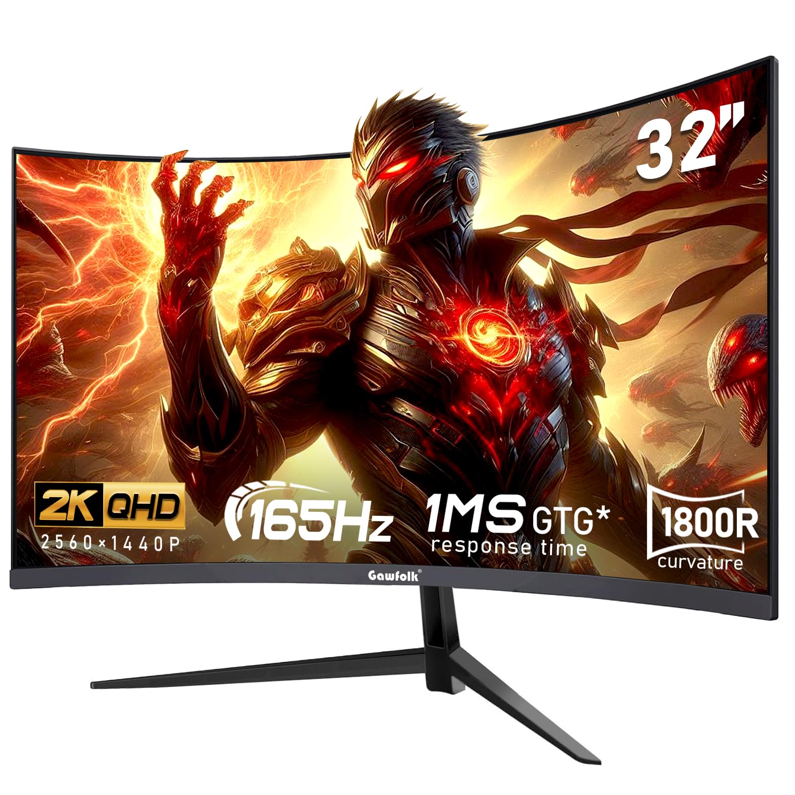 32 Inch 2k Qhd 2560 1440p 165hz Curved Gaming Monitor | Desertcart INDIA