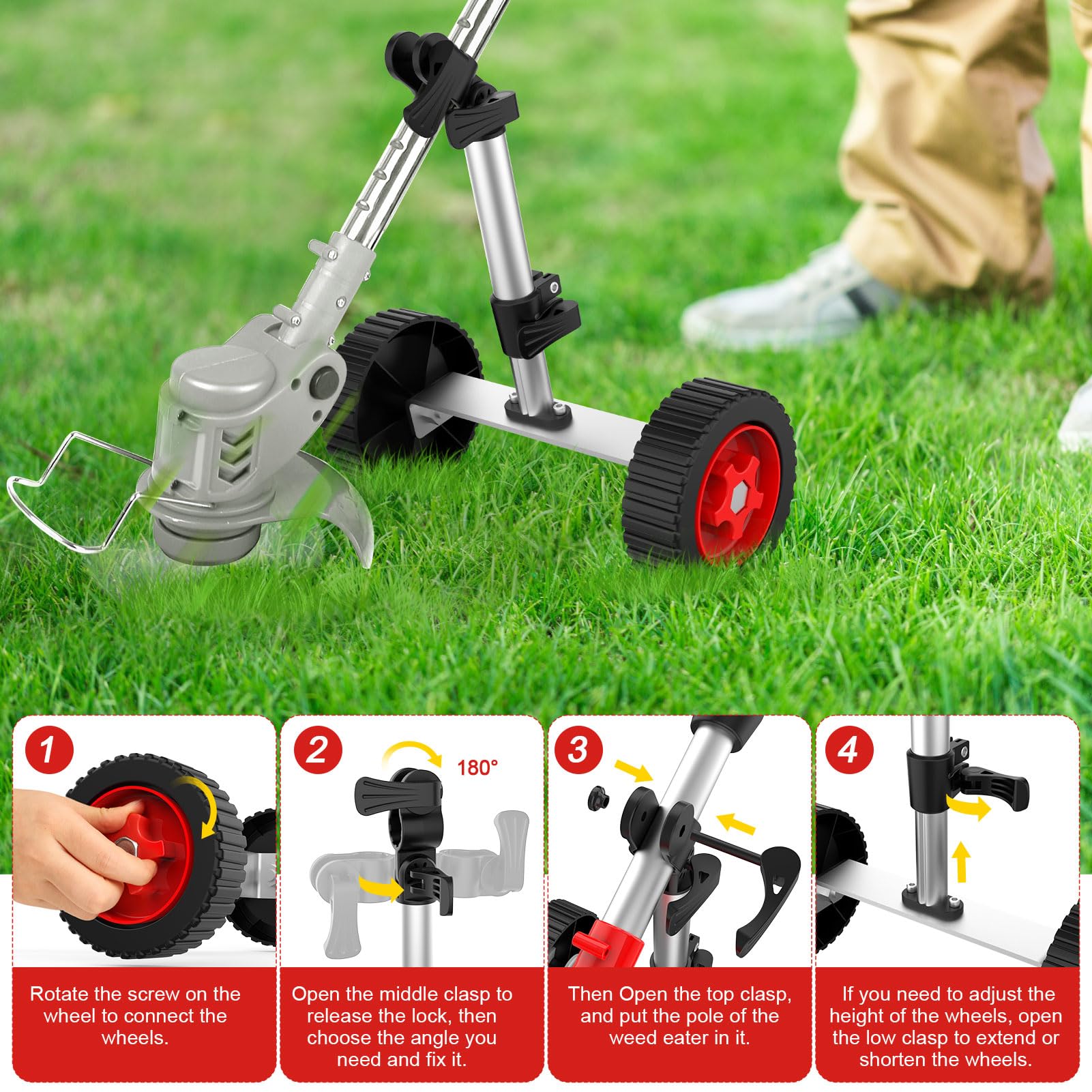 String Trimmer Support Wheels Auxiliary Wheels Attachment For String ...