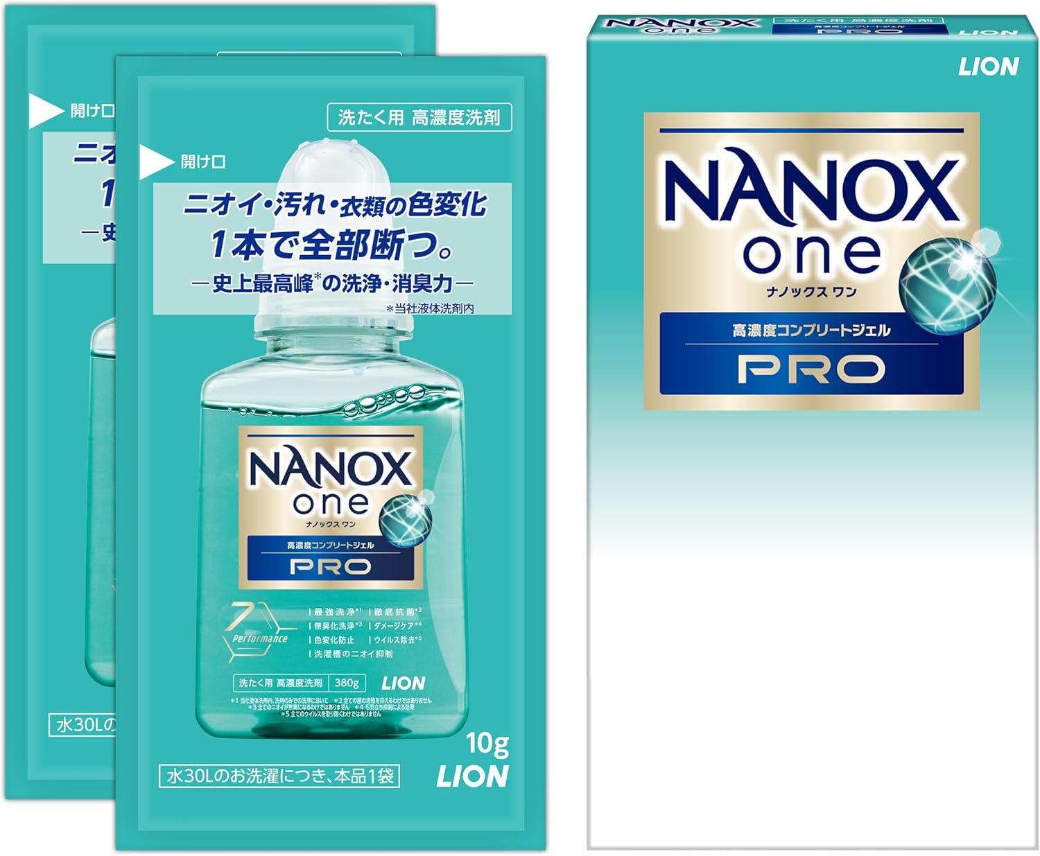 Amazon | 【6個セット】LION NANOX ONE PRO 10g×2袋 ワンパック使い切りタイプ ライオン ノベルティギフト専用品 ナノックスワン 携帯用 最強洗浄 消臭 防臭 ...