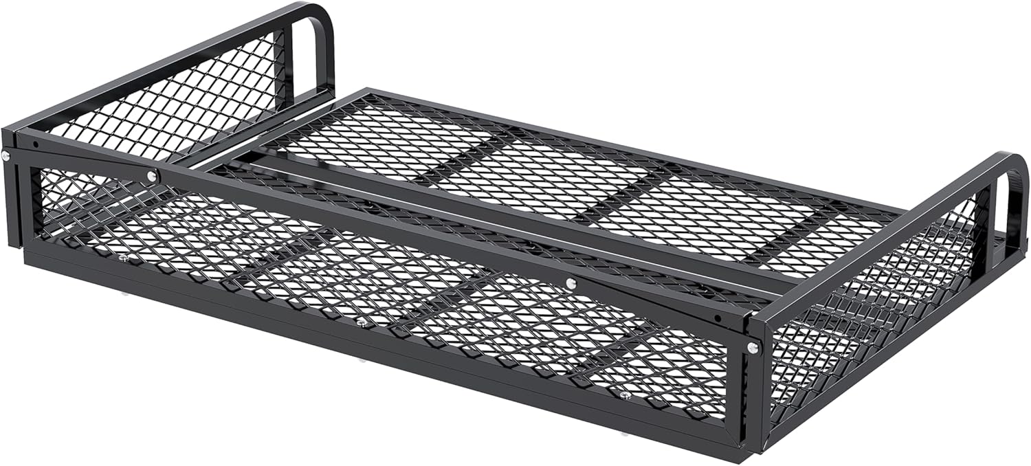Amazon.com: KUAFU Rear Cargo Basket Universal ATV UTV Black Steel ...