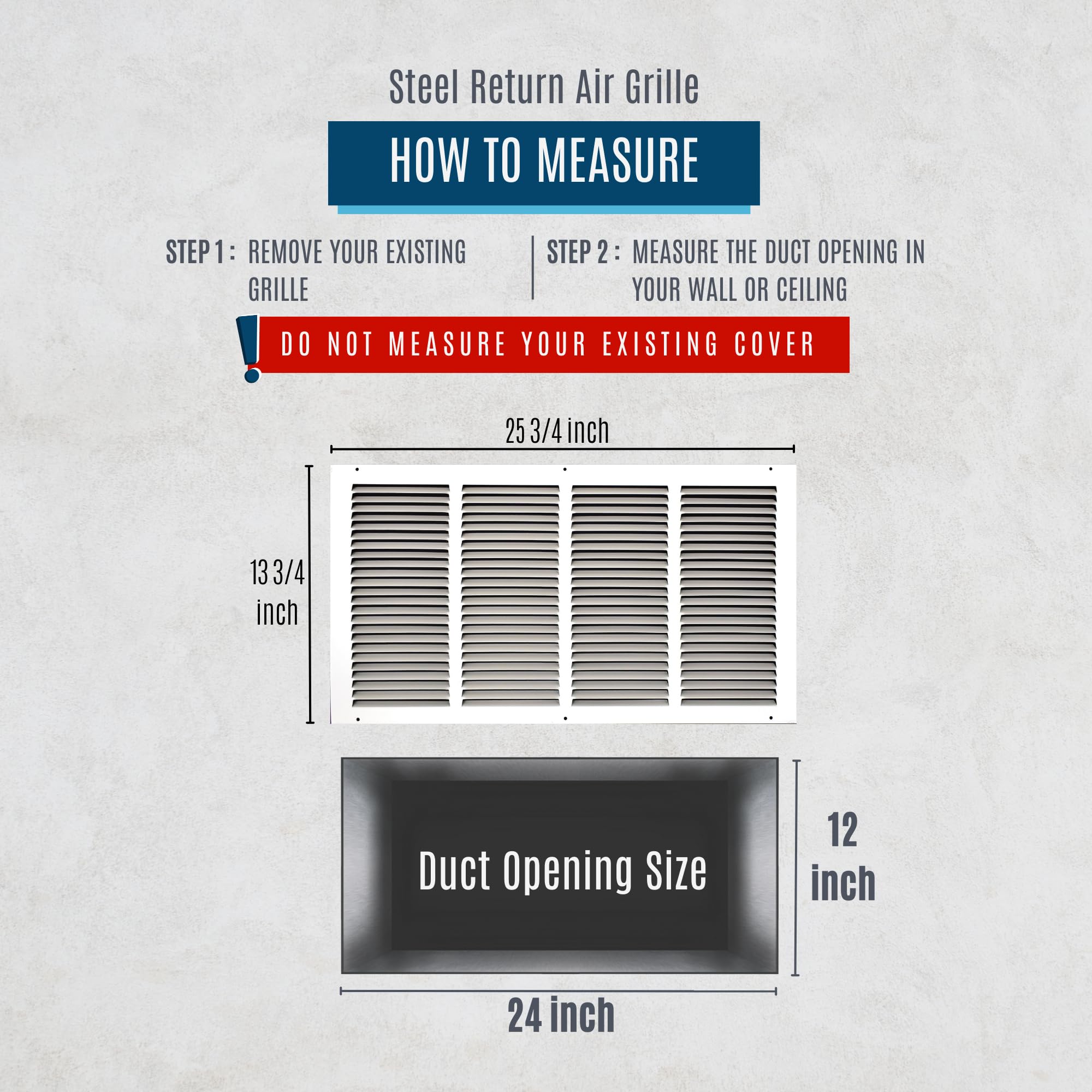 Snapklik.com : Fits 24x12 Duct Opening Steel Return Air Grille By Vent ...