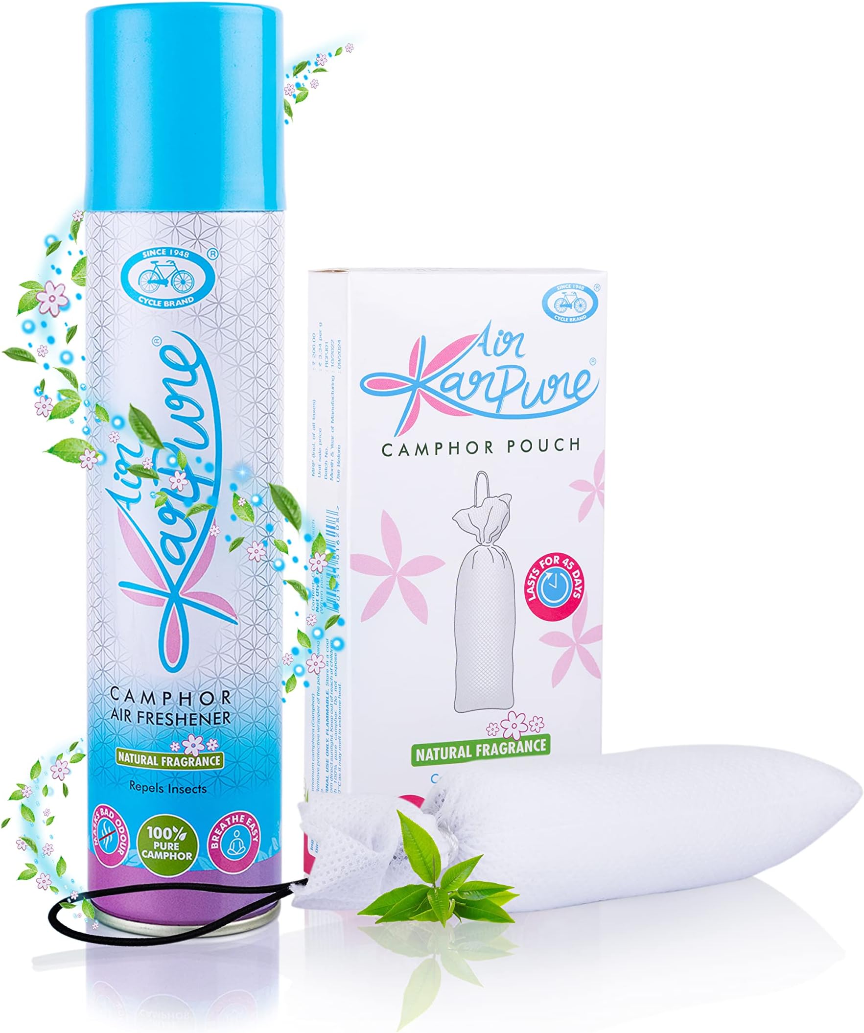 Cycle Pure Karpure Camphor Air Freshener Spray & Hanging Pouch Combo ...