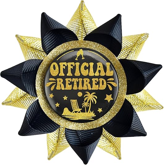 Amazon.com: Handmade Official Retired Pins, Black Gold Retirement pins ...