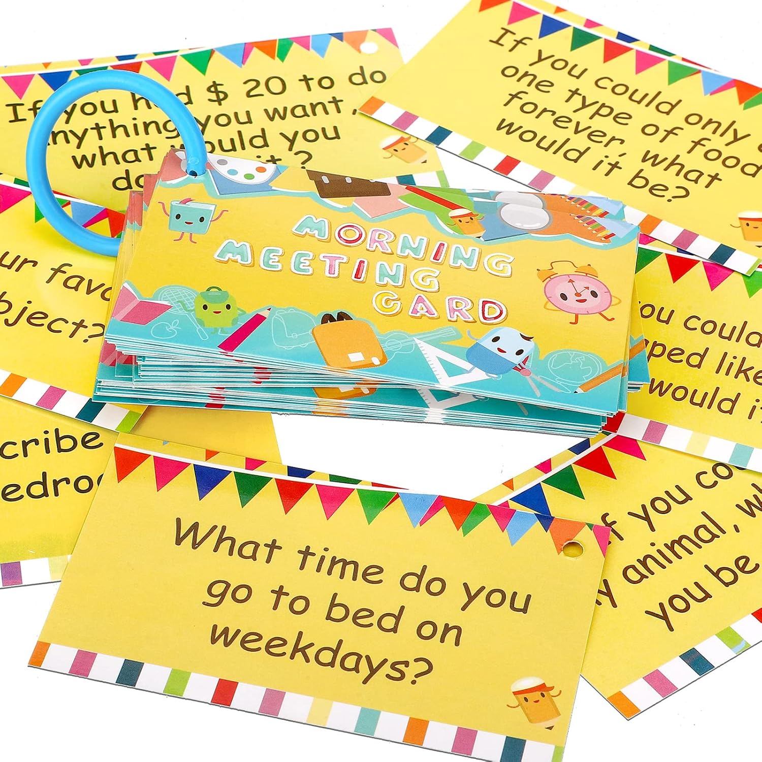 60 Pcs Morning Meeting Chips Questions Cards for Students, Social ...
