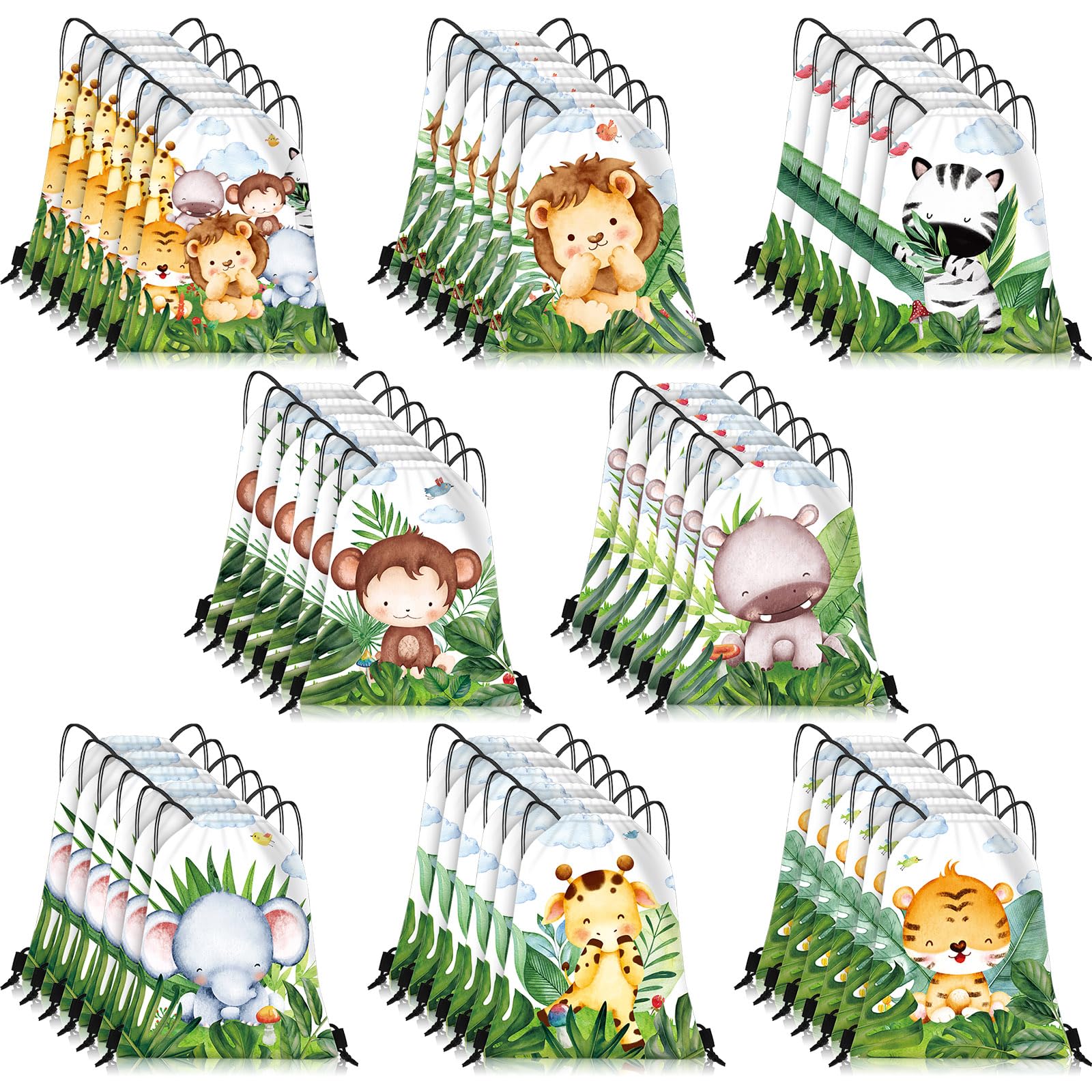 Amazon.com: 24 Pcs Safari Goodie Bags Safari Party Favor Drawstring ...