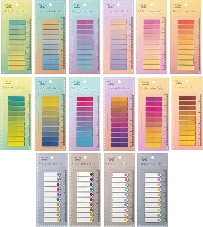 Amazon.com : Mr. Pen- Colorful Book Tabs, 3200 Pcs, Transparent Sticky ...