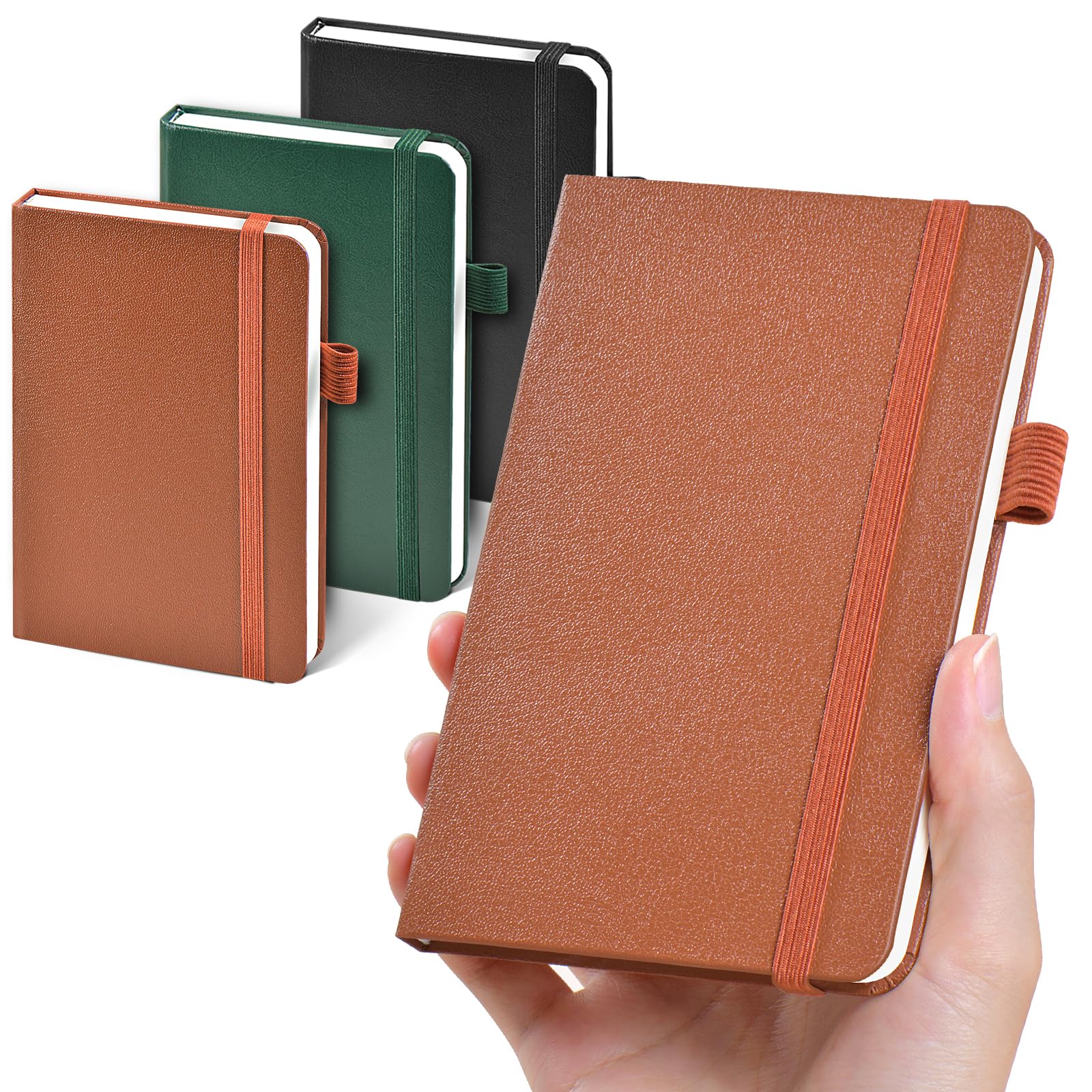 Amazon.com : 3 Pack Pocket Small Notebook Journals for Women Men, 480 ...