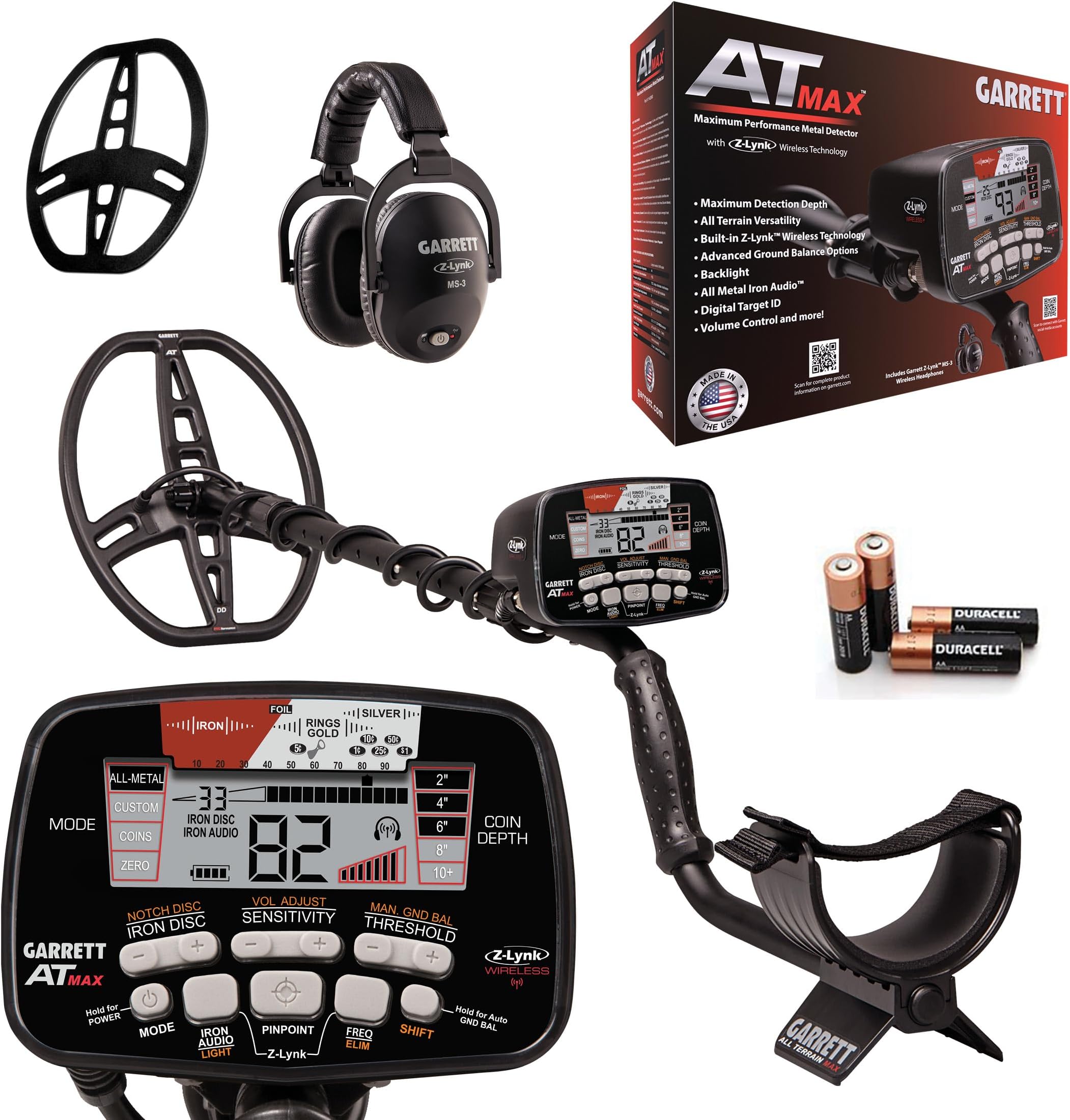 Garrett Détecteur de métaux étanche MAX, casque sans fil MS-3 et ...