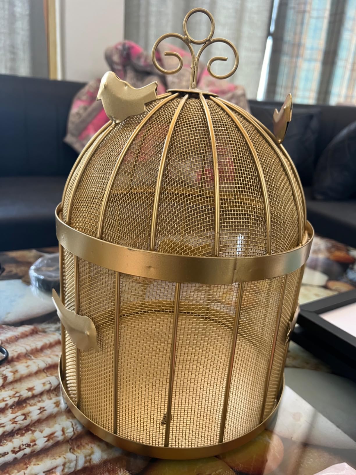 Buy World Fire Fruit Bulbul Basket with mesh (Jaali) & Lid Countertop ...